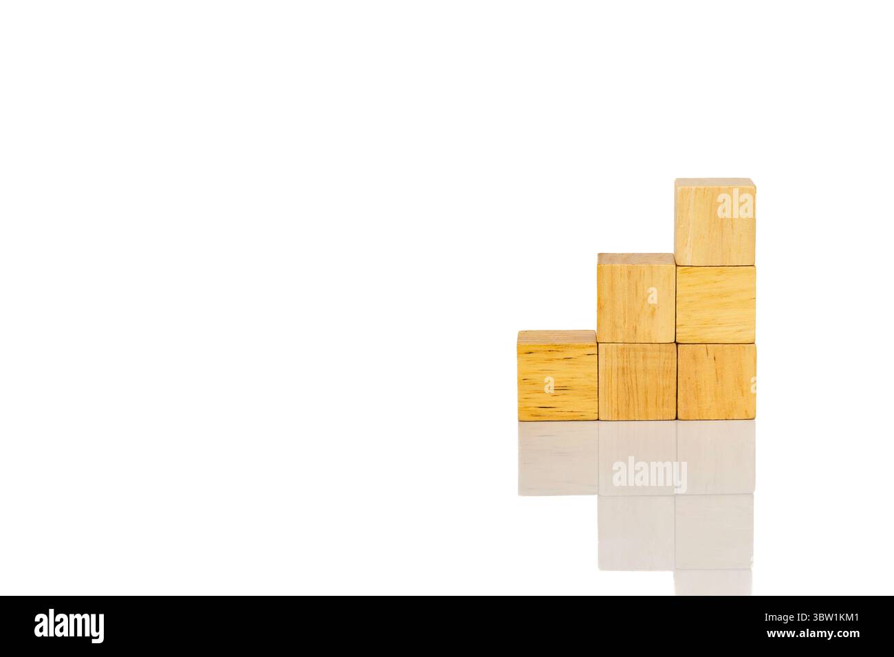 Wooden Cubes Arranged as Ascending Growth Steps Stock Photo - Alamy