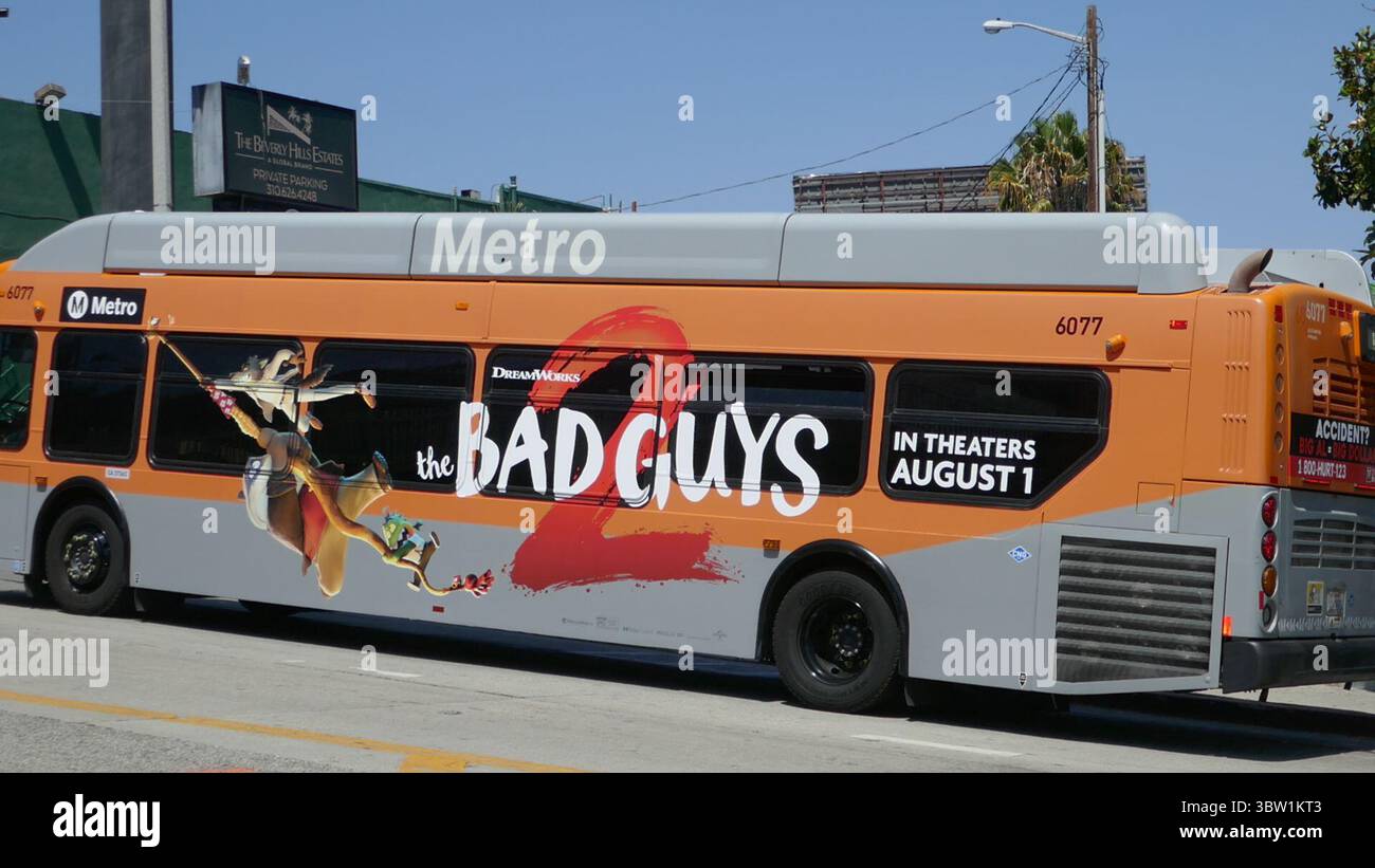 Los Angeles, California, USA 15th July 2025 Dreamworks Bad Guys 2 Bus ...