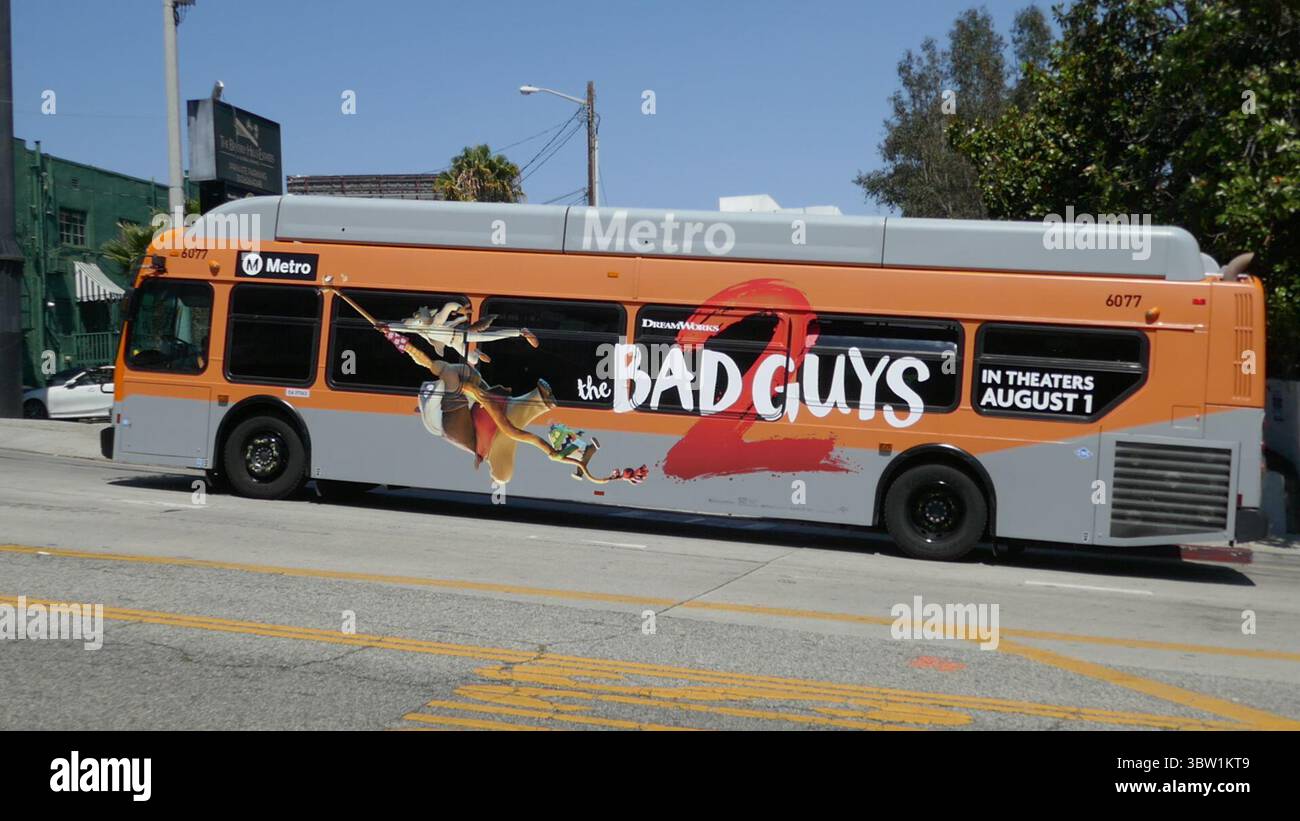 Los Angeles, California, USA 15th July 2025 Dreamworks Bad Guys 2 Bus ...