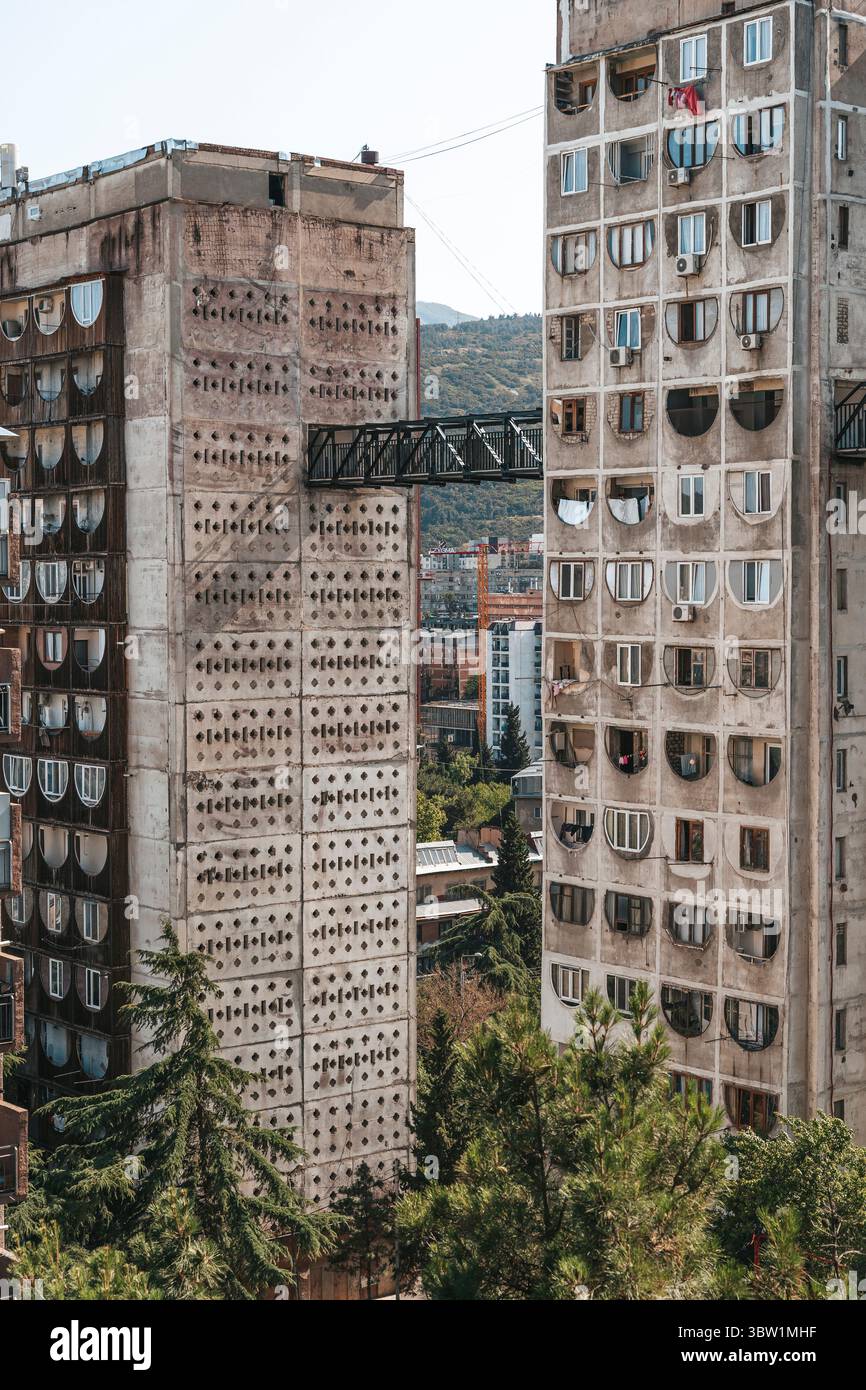 Brutalist apartment complexes in Tbilisi, Georgia including the ...