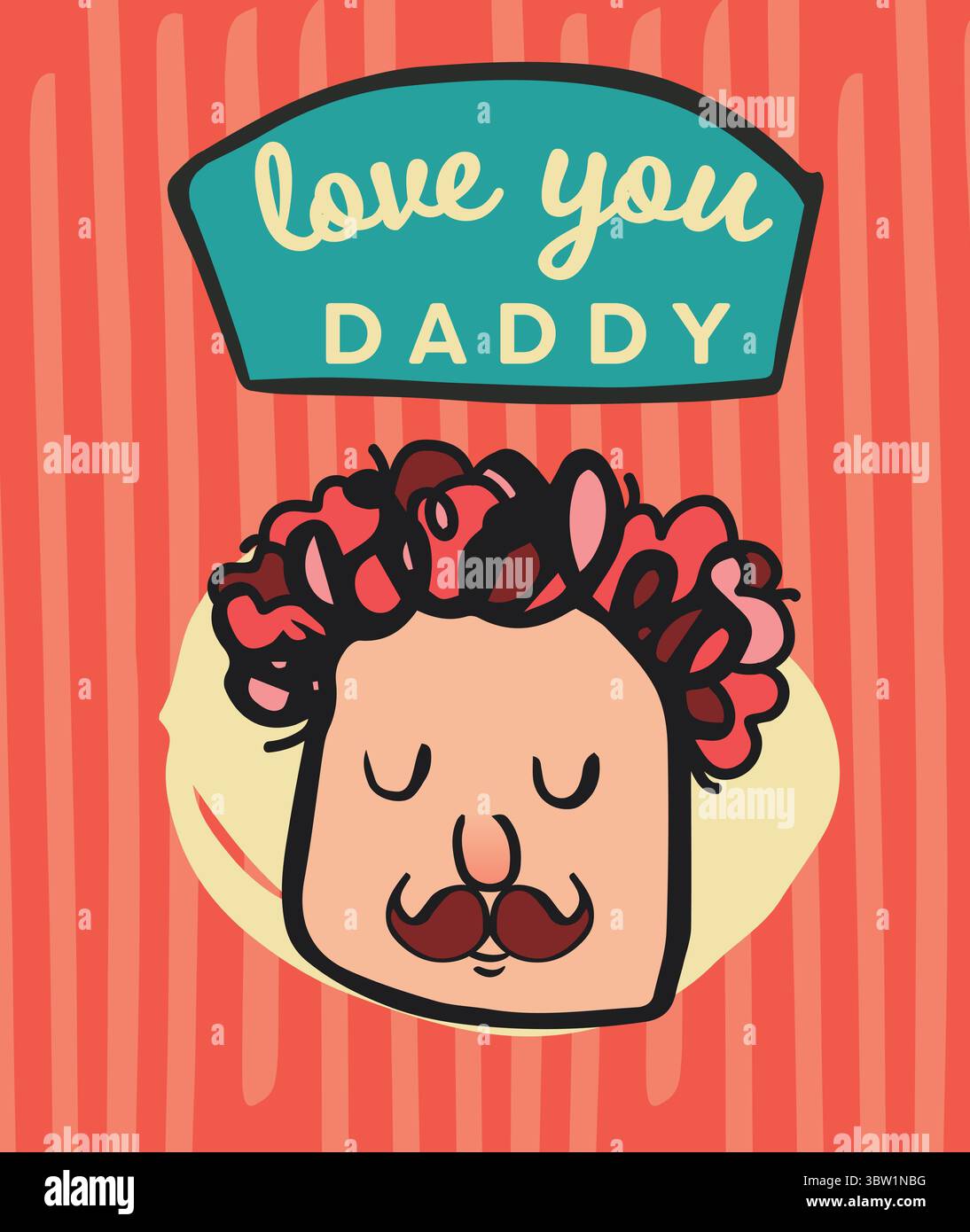 Composition of love you daddy text over happy father icon Stock Photo ...