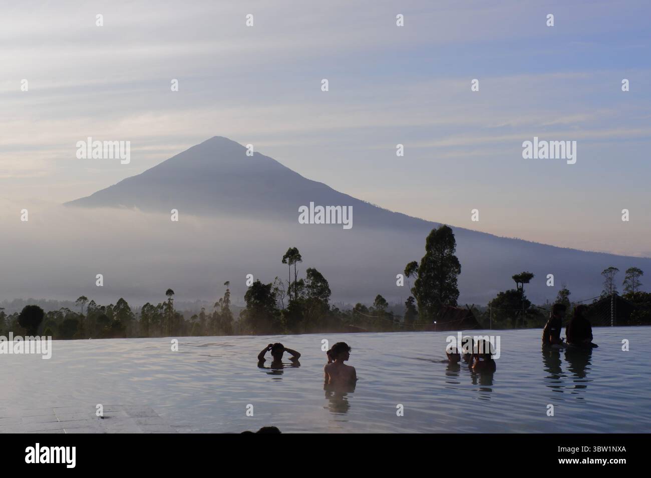 July 16, 2025, Garut, West Java, Indonesia: People swim in a hot spring ...