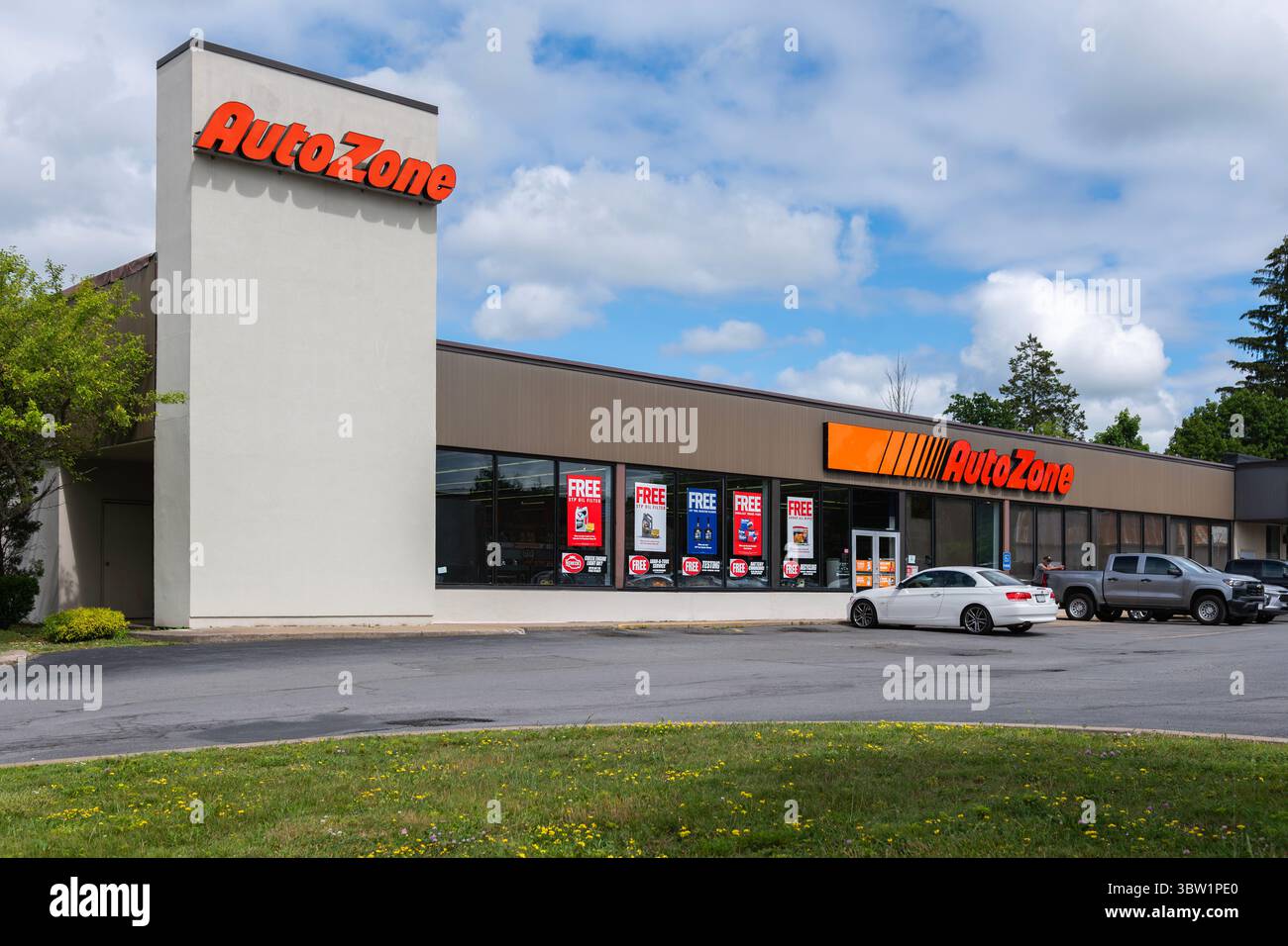 Utica, New York - Jul 8, 2025: Close-up view of AutoZone Auto Parts ...