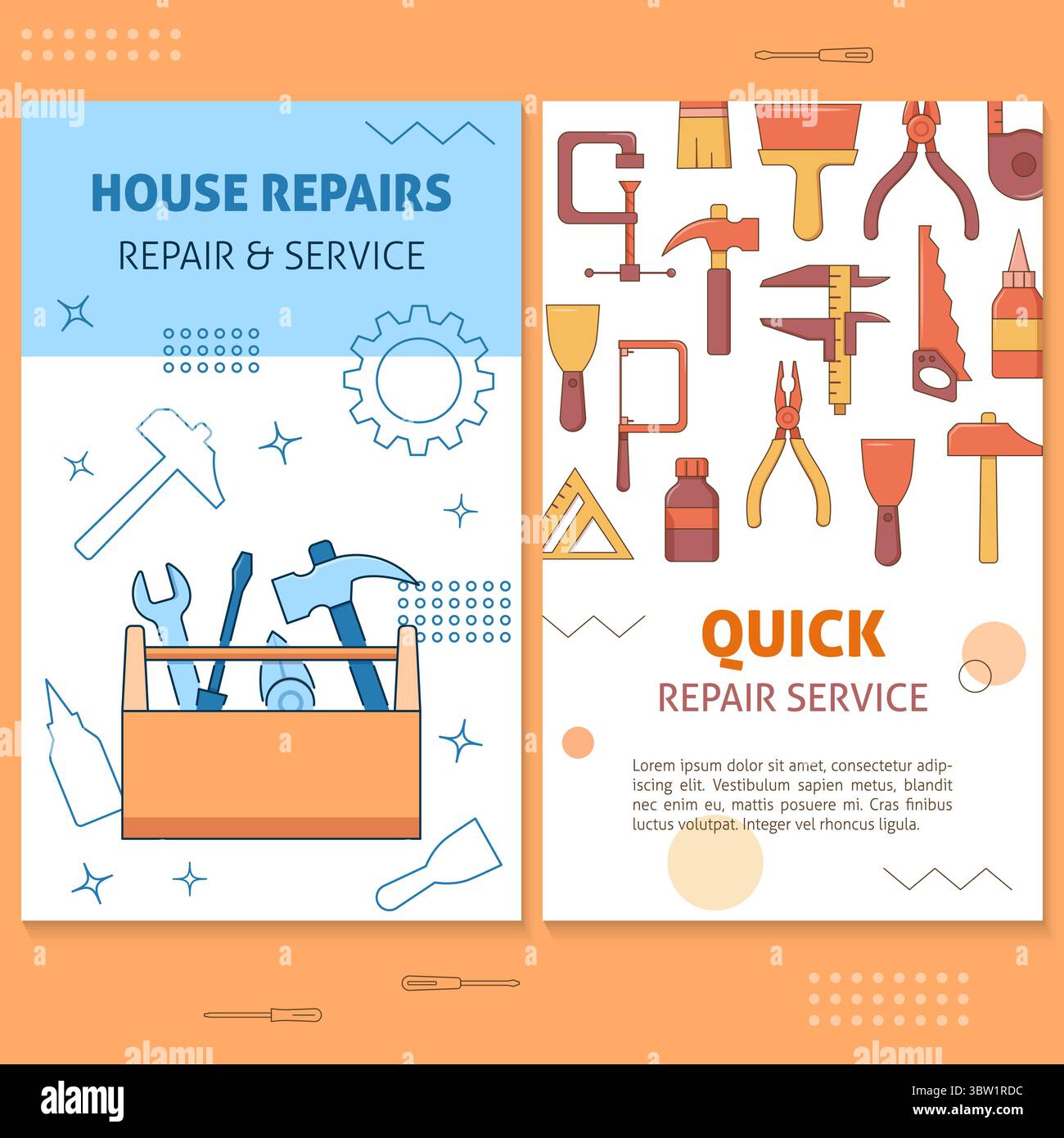 House repair service banner templates. Vector illustration Stock Vector ...