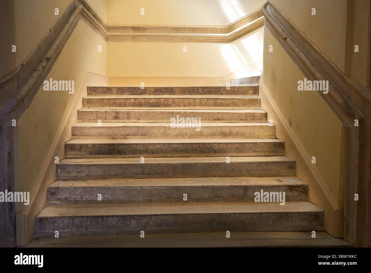 Main staircase at Kirby Hall, a derelict elizabethan mansion, Corby ...