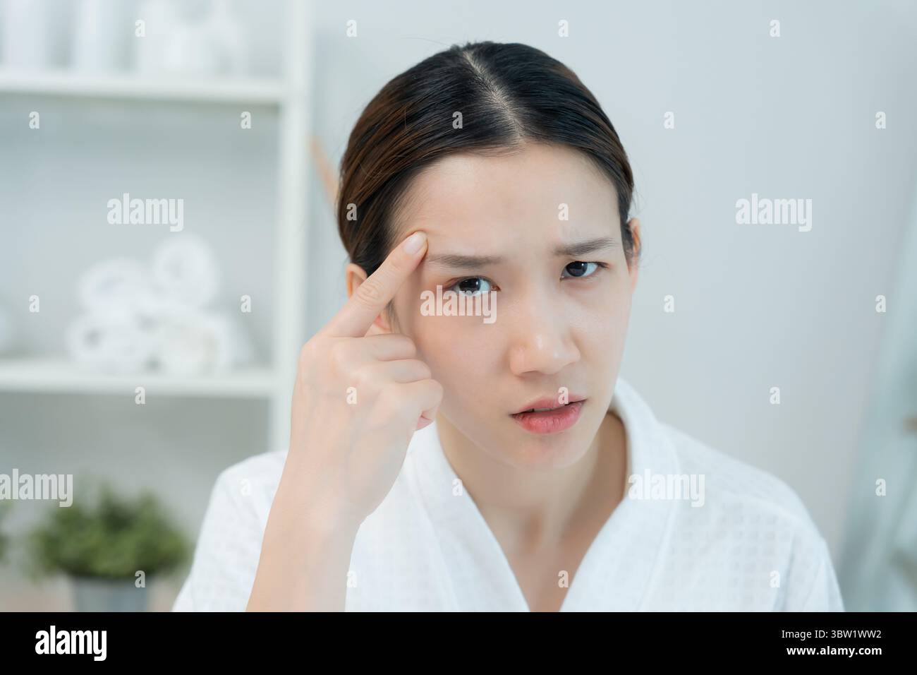 Women are concerned about their face, skin, wrinkles around the eyes ...