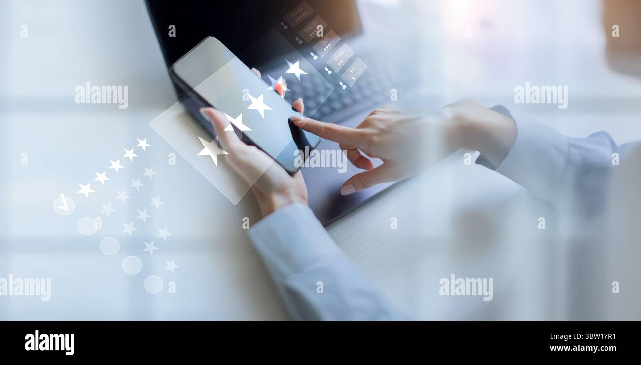 User Feedback and Digital Rating System Interface Stock Photo - Alamy
