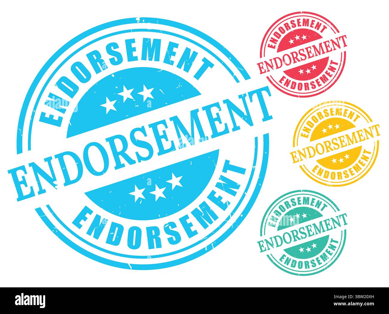 A Endorsement Stamp Vector Set, Grunge Style Official Seal Label Pack ...