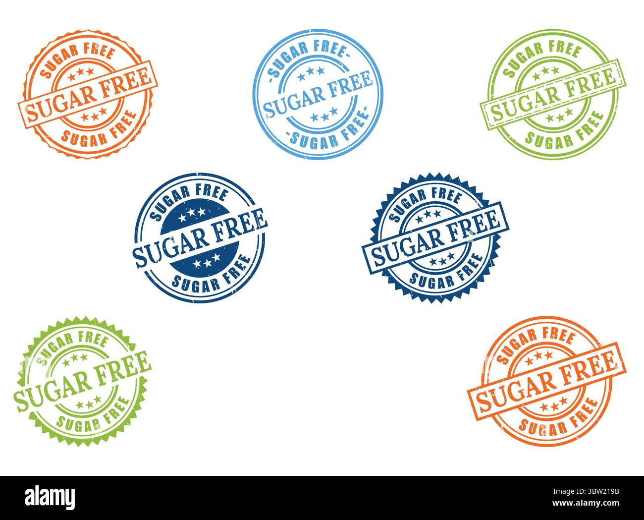 A Diverse Sugar Free Grunge Rubber Stamp Collection, Healthy Food ...