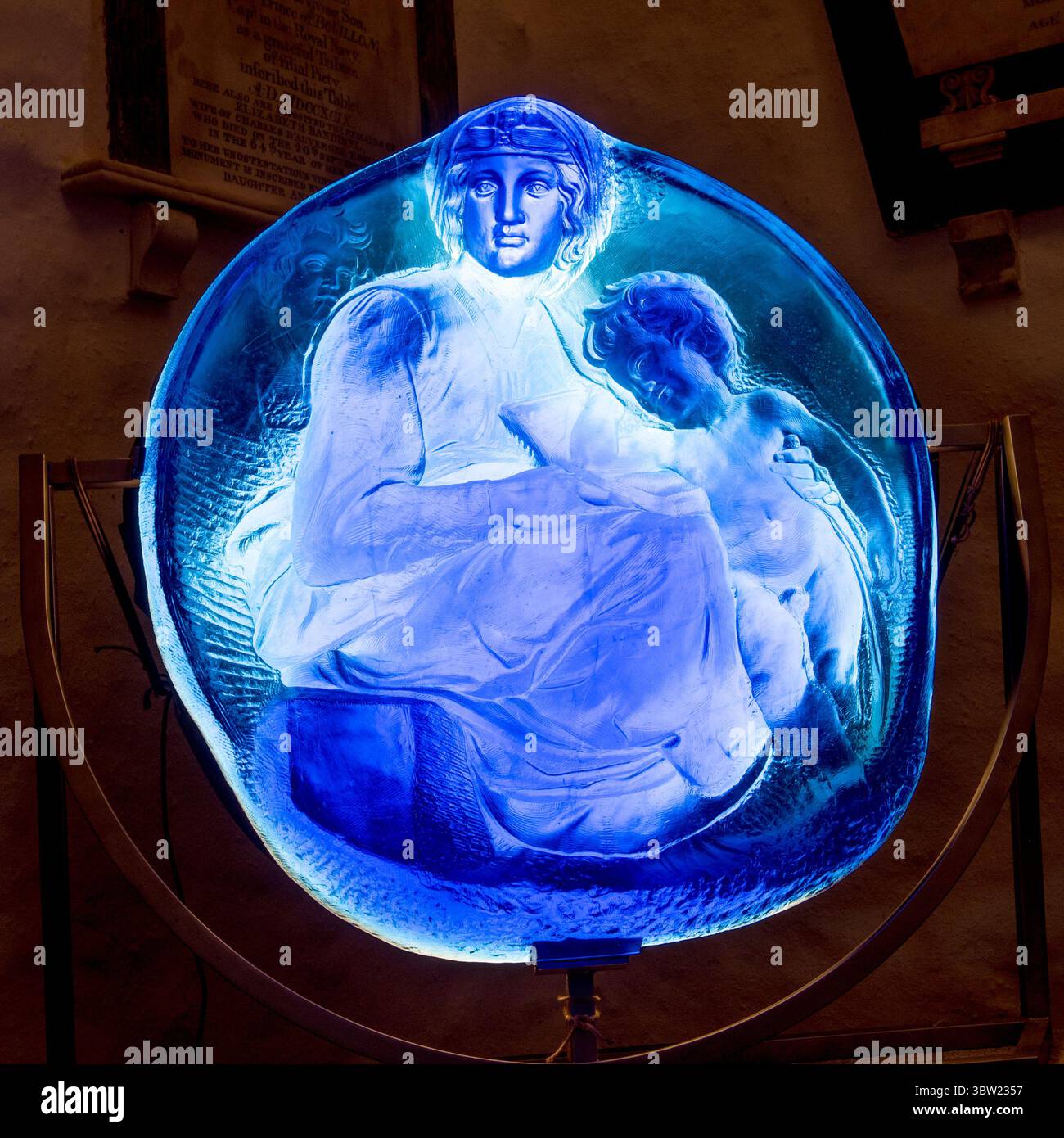 The Blue Madonna....the very effectively backlit 'Madonna and child' in ...