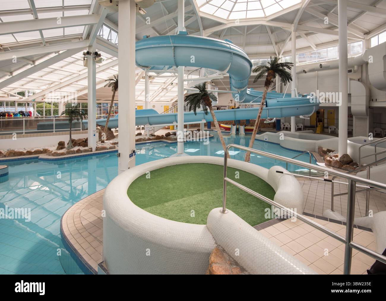 The pool area at the Merton Hotel in Jersey. It is across the road from ...