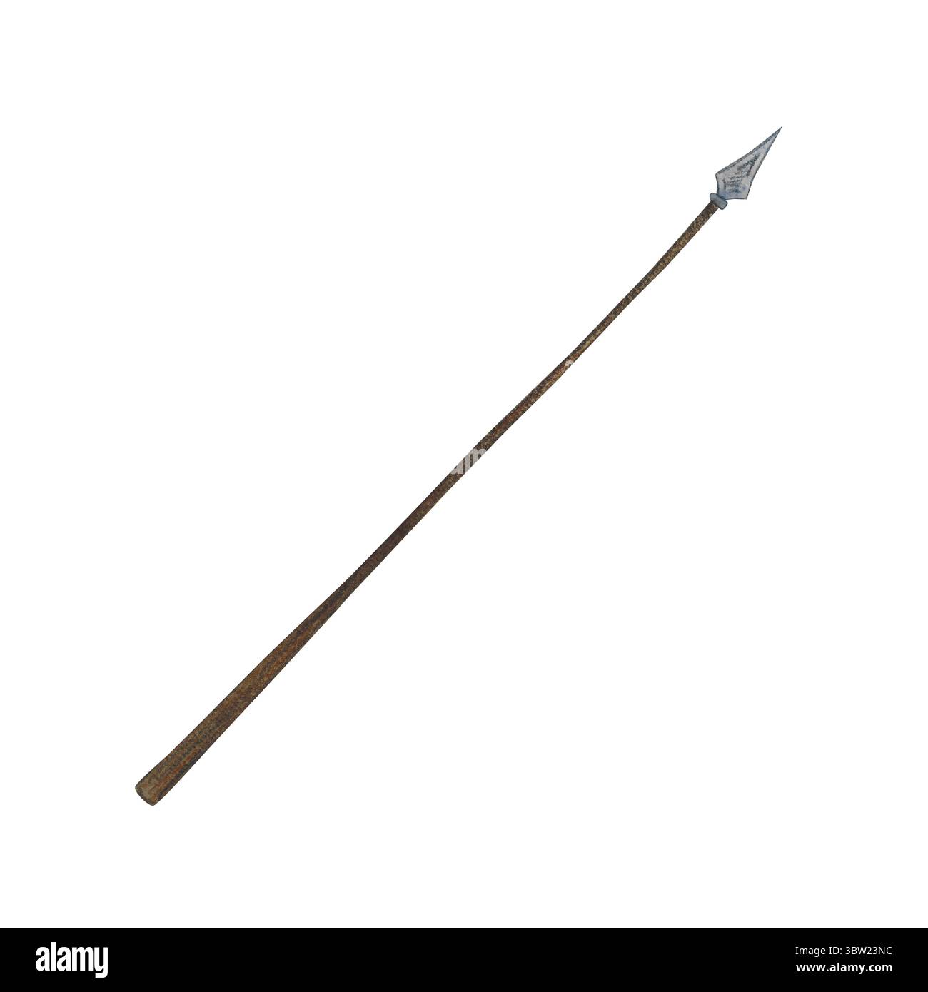 Spear, medieval weapon. Watercolor illustration hand drawn, cartoon ...