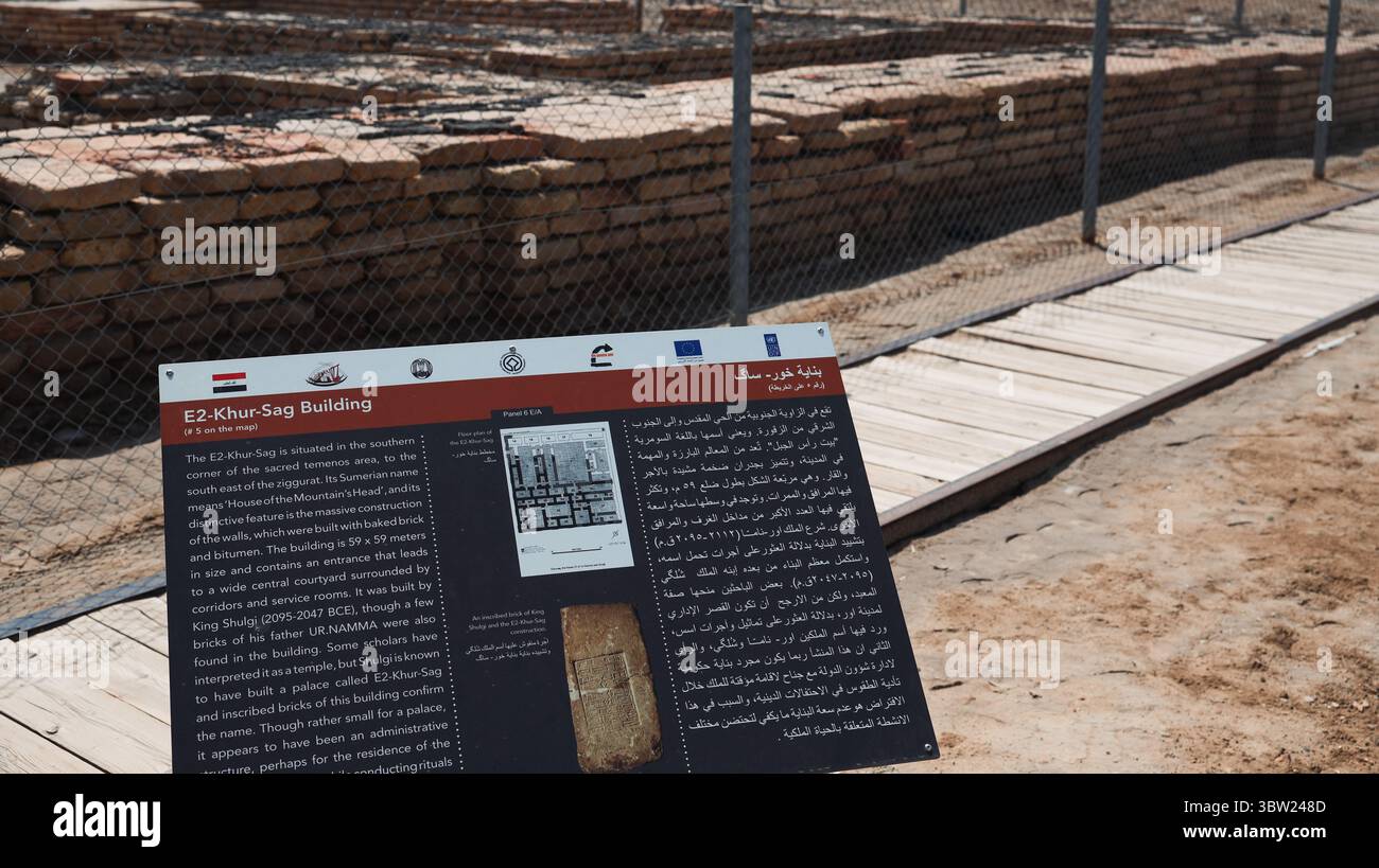 Visitors explore the Ziggurat of Ur in Iraq, learning about the Khur ...