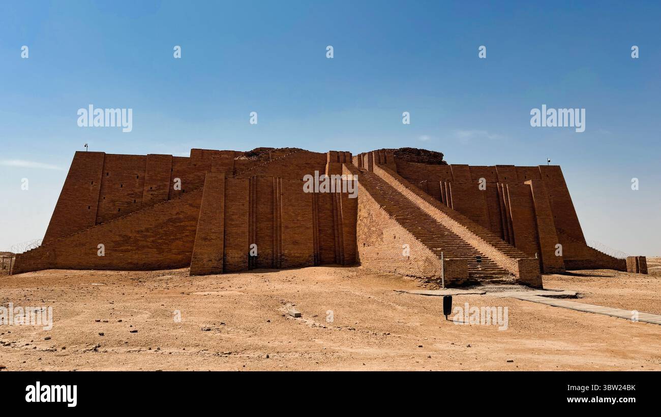 Visitors marvel at the Ziggurat of Ur, an ancient Mesopotamian site ...