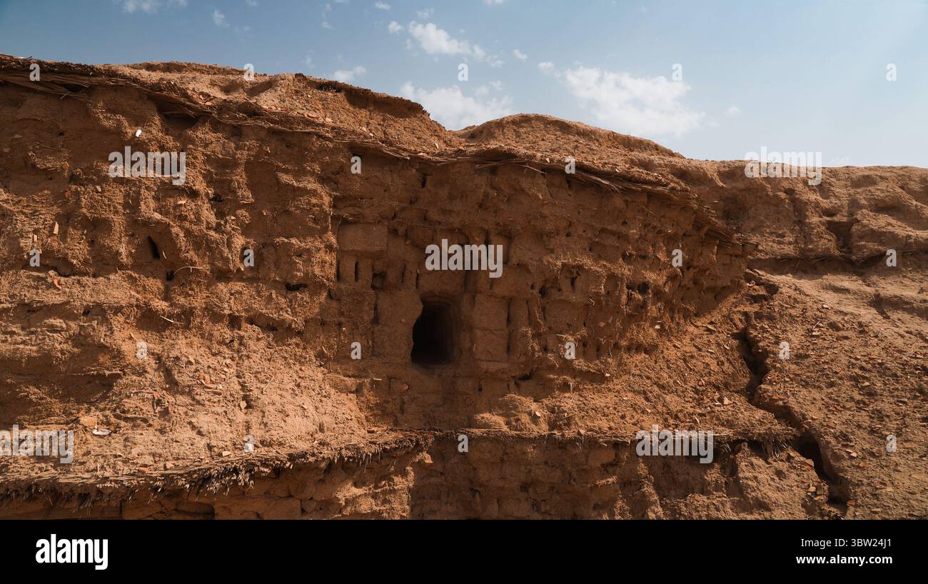 Remnants of ancient structures are visible at Uruk, Iraq, showcasing ...