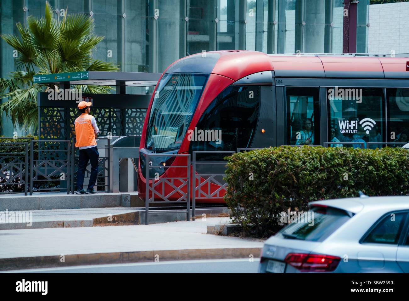 Tramway Passing Through Casablanca Finance City – Morocco, July 2025 ...