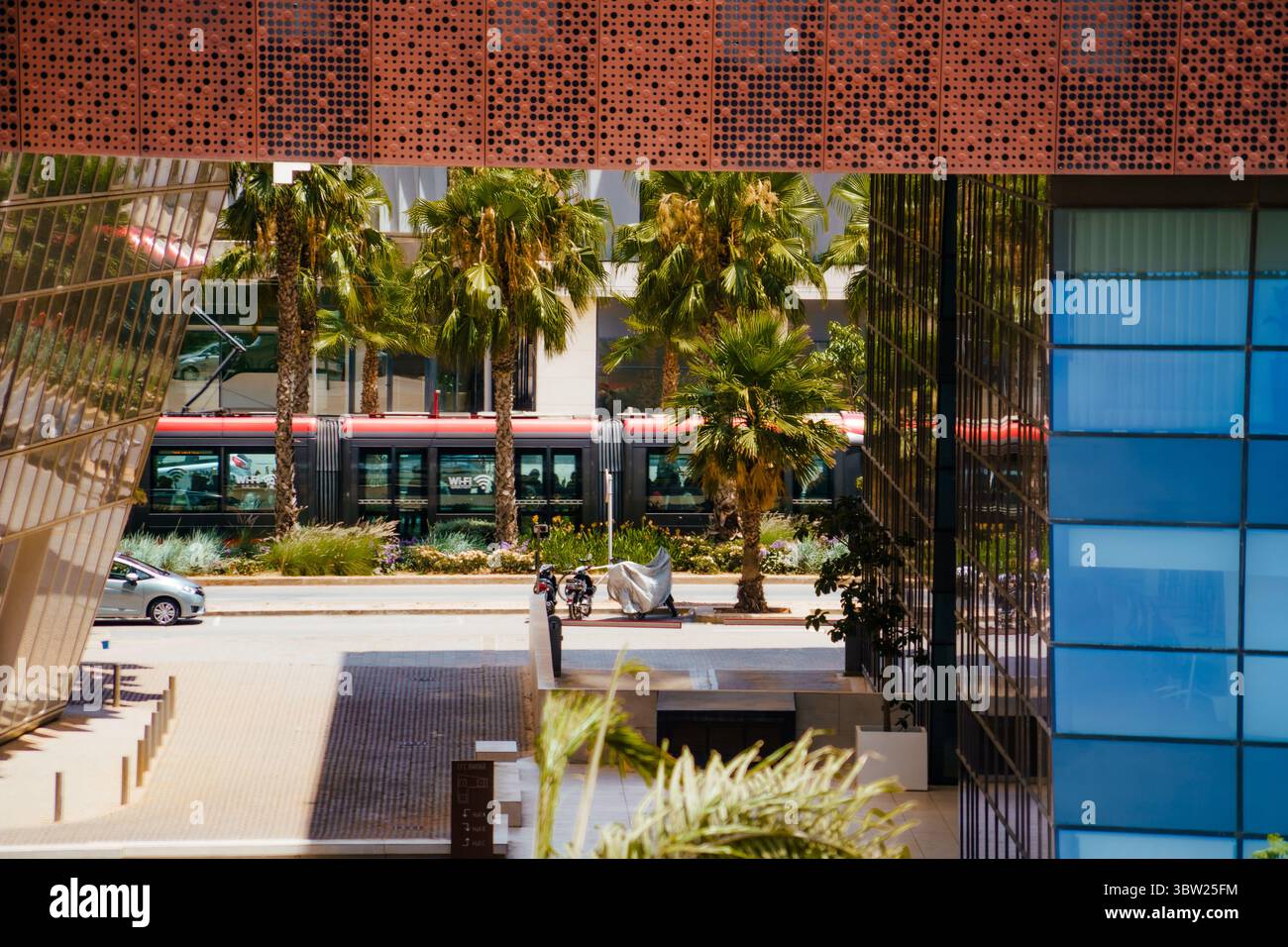 Tramway Passing Through Casablanca Finance City – Morocco, July 2025 ...