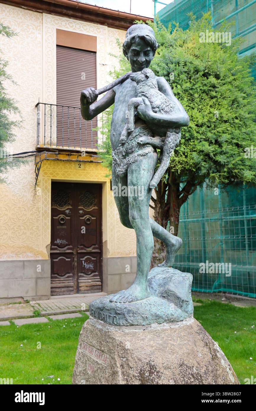 Segovia, Spain- April 6, 2025: Bronze statue called 'El Favorito' by ...