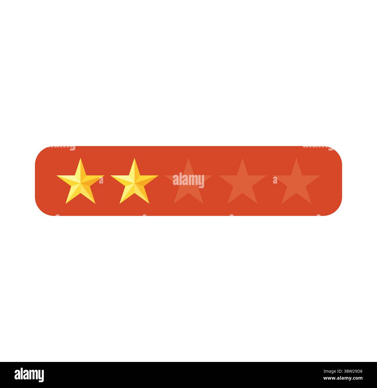 Two Star Rating Bar Icon – Moderate Review Score Feedback Graphic Stock ...
