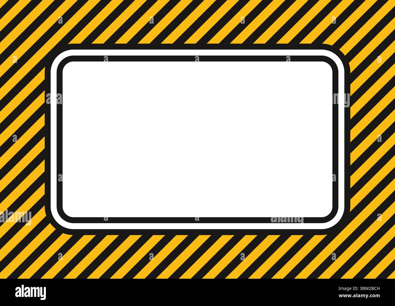 Blank Warning Sign Template – Yellow Black Striped Border Frame Design ...