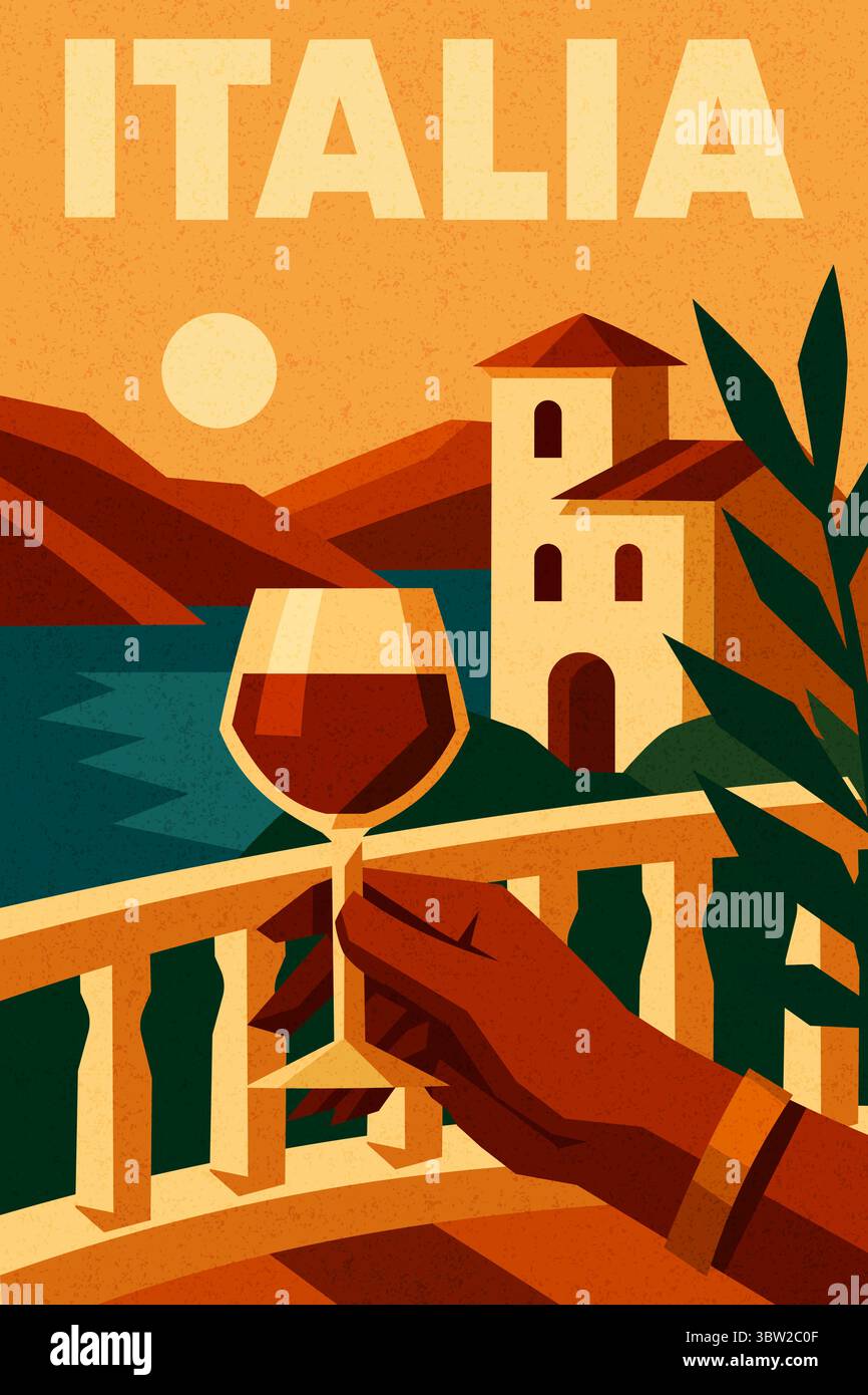 Vintage view terrace Stock Vector Images - Alamy