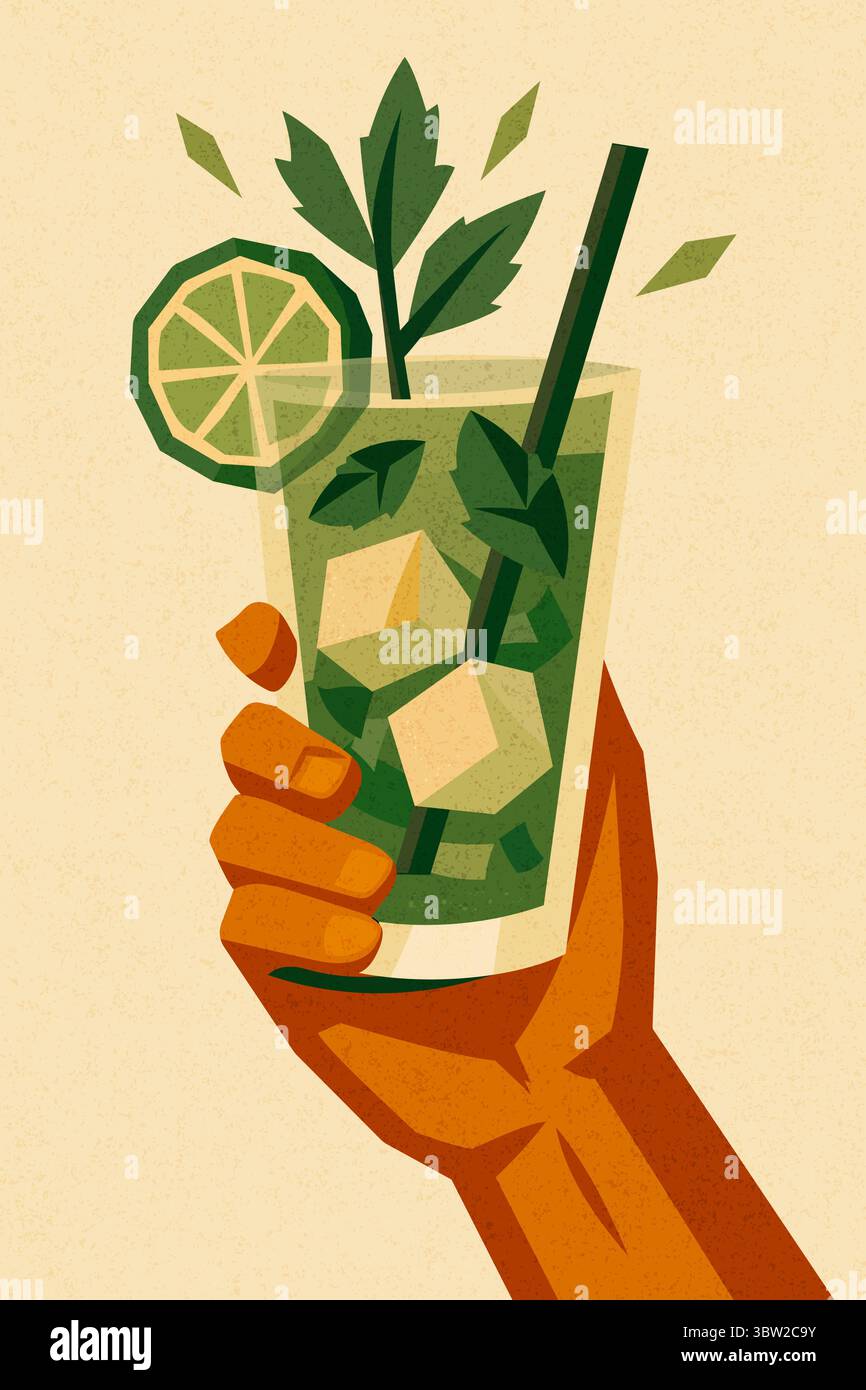 Orange juice mint in Stock Vector Images - Alamy