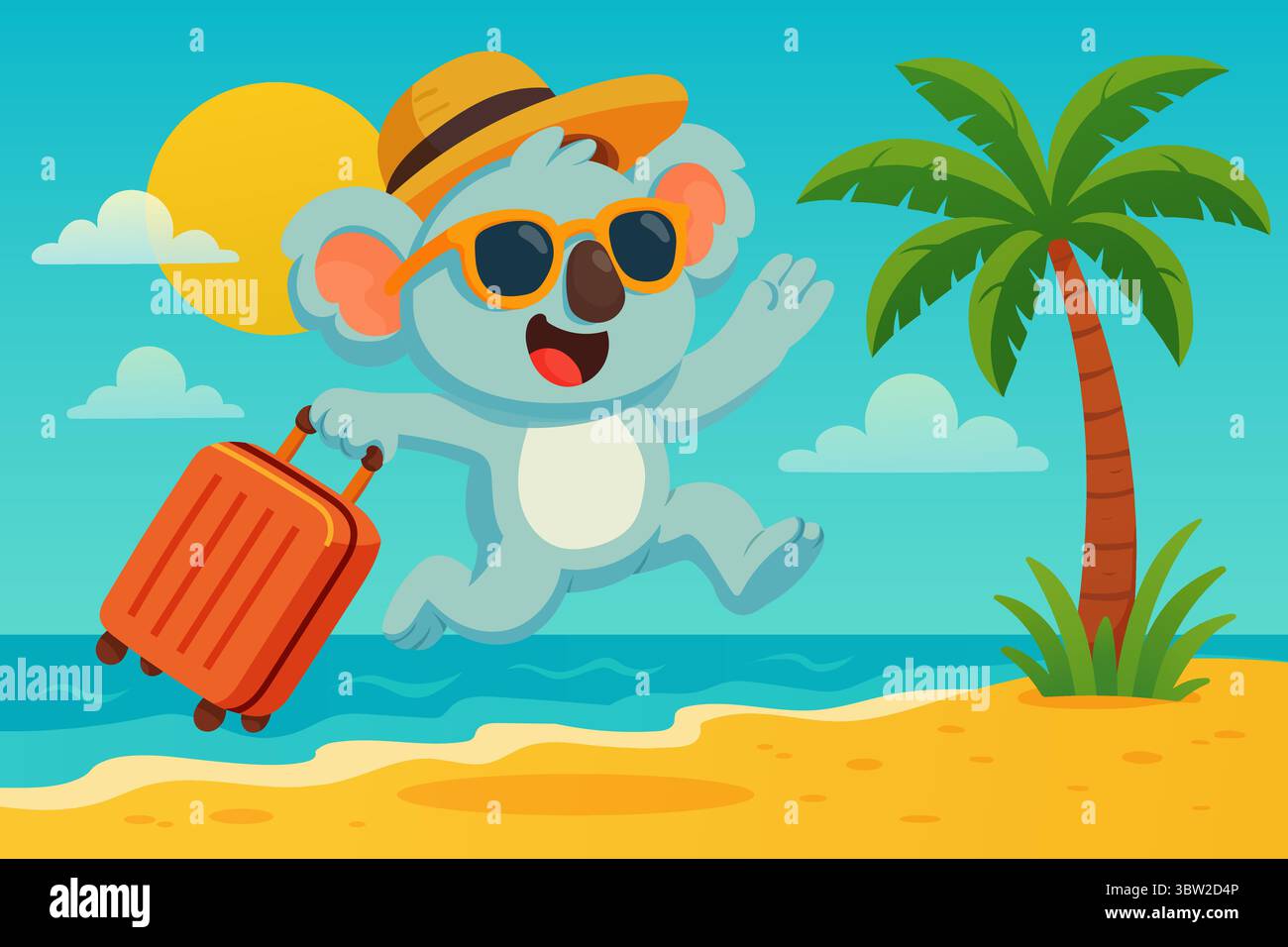 Suitcase hat tropical Stock Vector Images - Alamy
