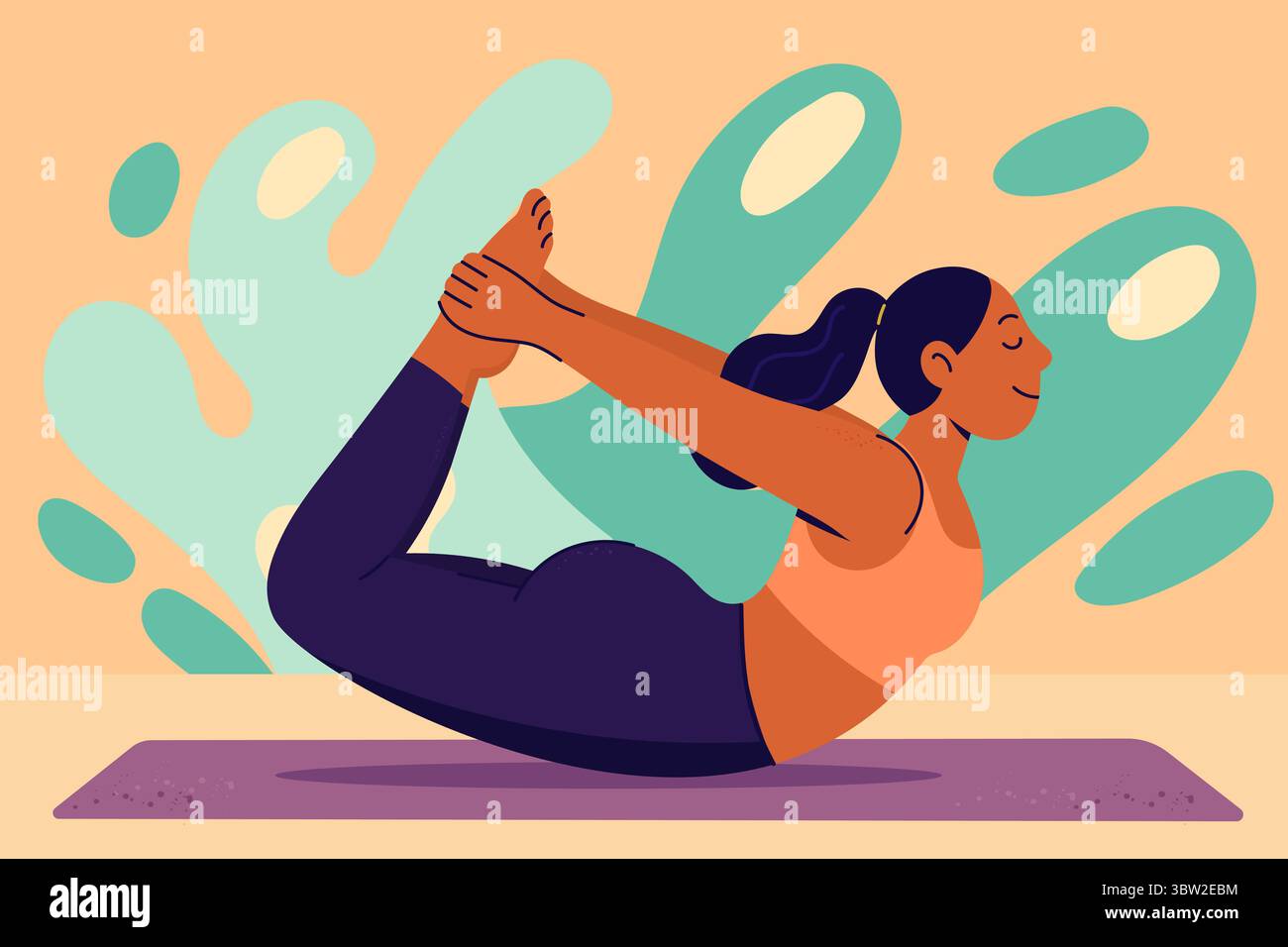 Sport woman stretching on Stock Vector Images - Alamy