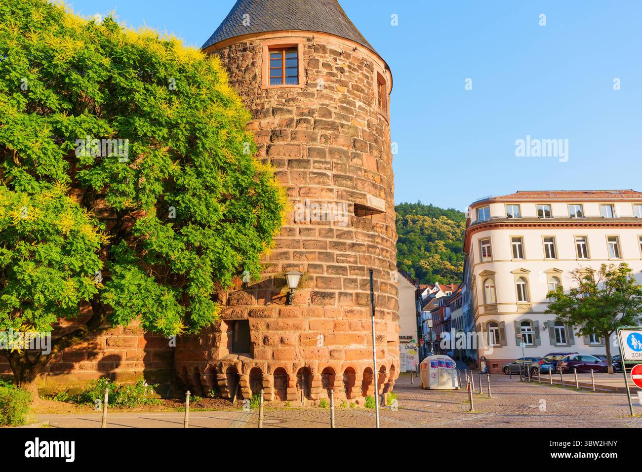 Heidelberg, Germany - June 21, 2025: Historic stone tower with ...