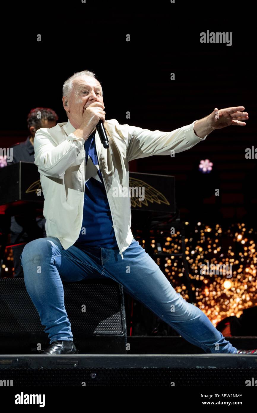 Jim Kerr (Simple Minds) during the Music Concert Simple Minds on July ...