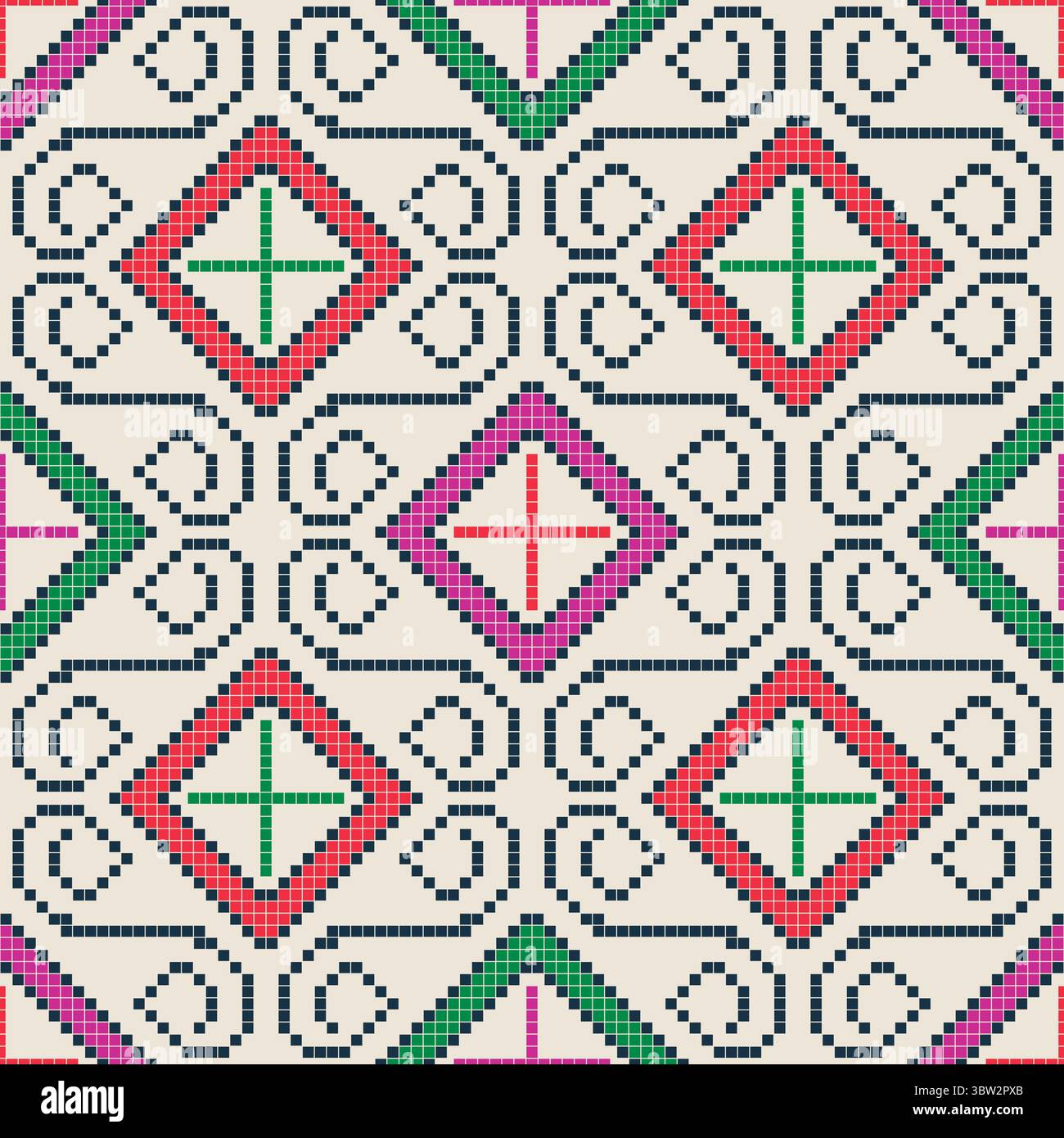 Seamless vector pattern with traditional Mexican Teenek Huastek ...