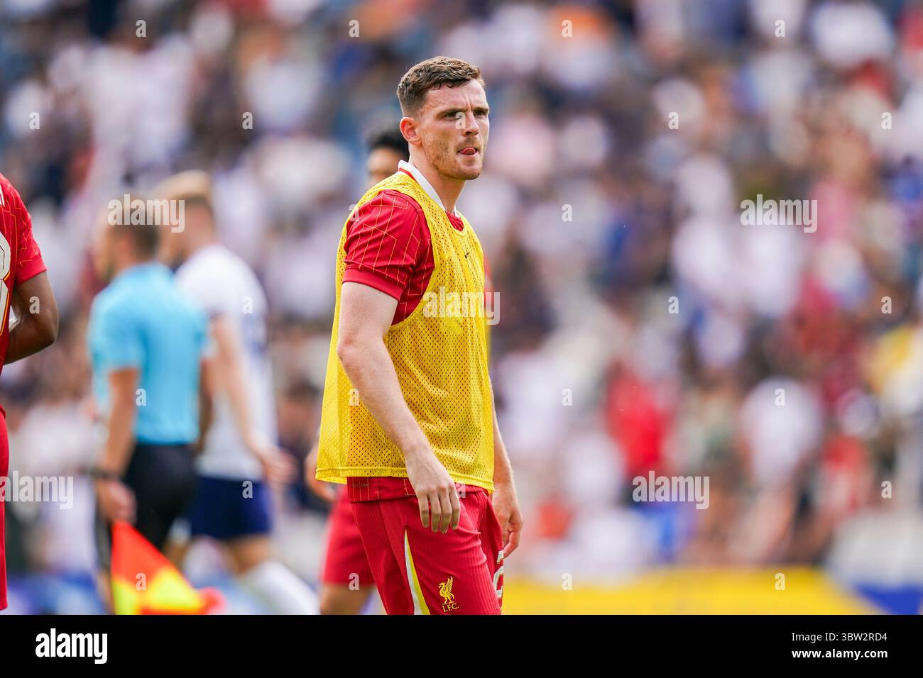 Preston, UK. 13th July, 2025. Liverpool defender Andrew Robertson (26 ...