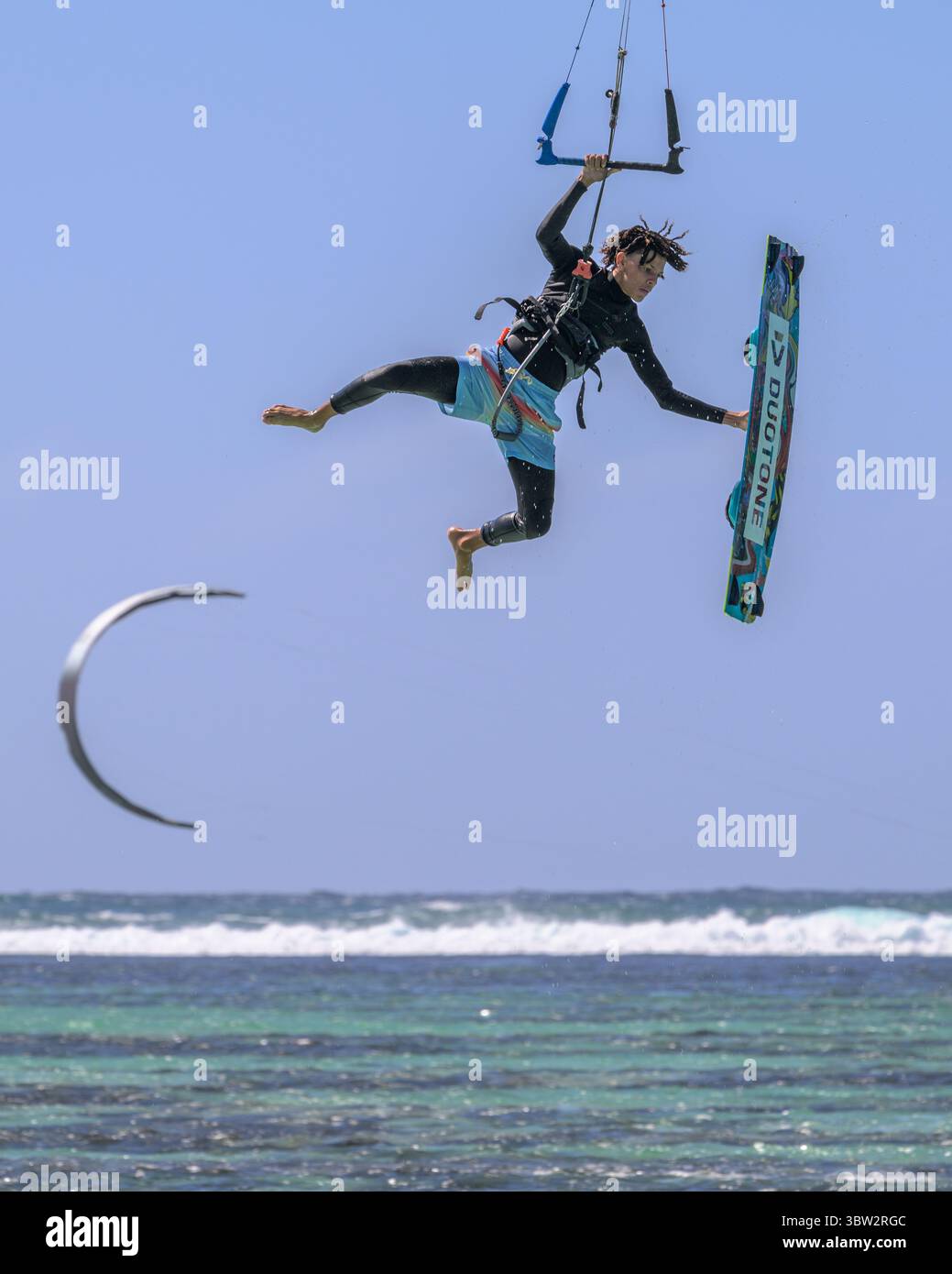 Palmar Beach, Belle Mare, Mauritius - 28th June 2025 : A view of a kite ...