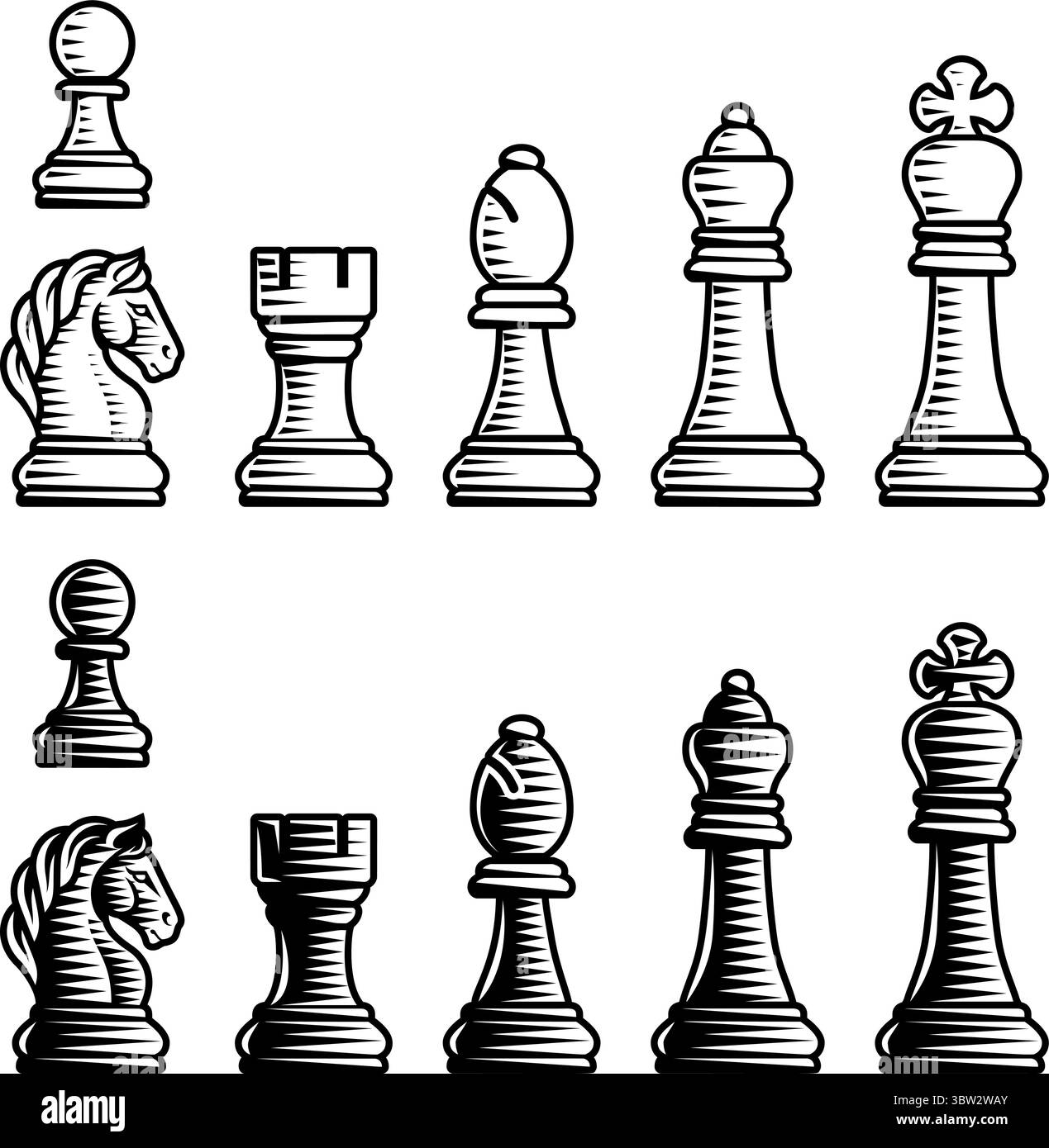 White icons chess pieces Cut Out Stock Images & Pictures - Alamy