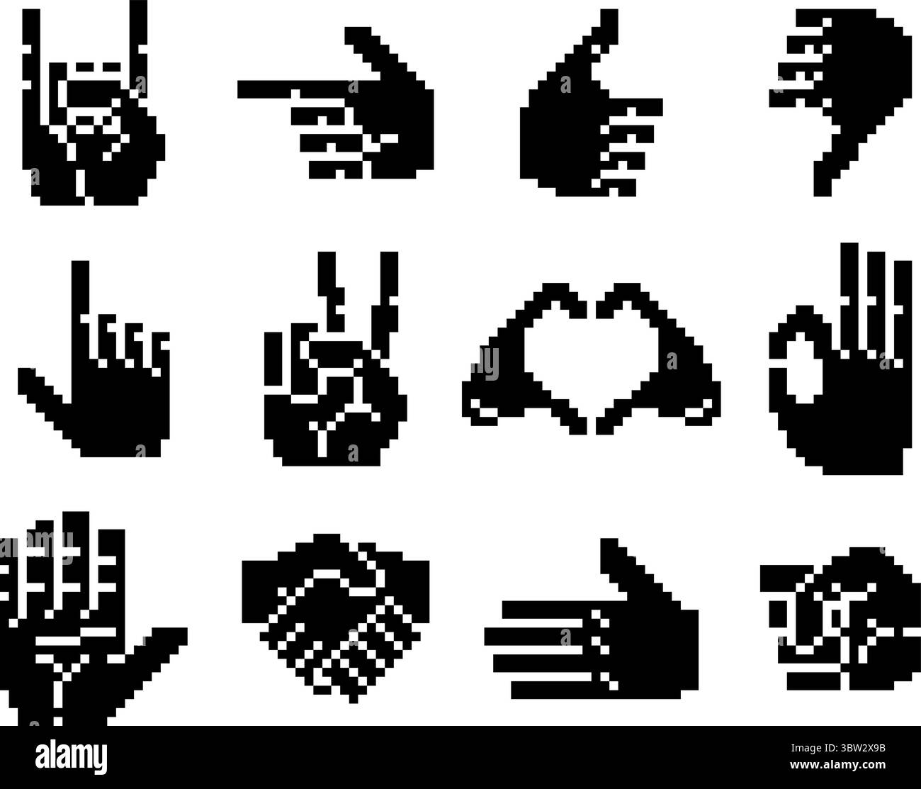 Pixel game buttons set hi-res stock photography and images - Alamy