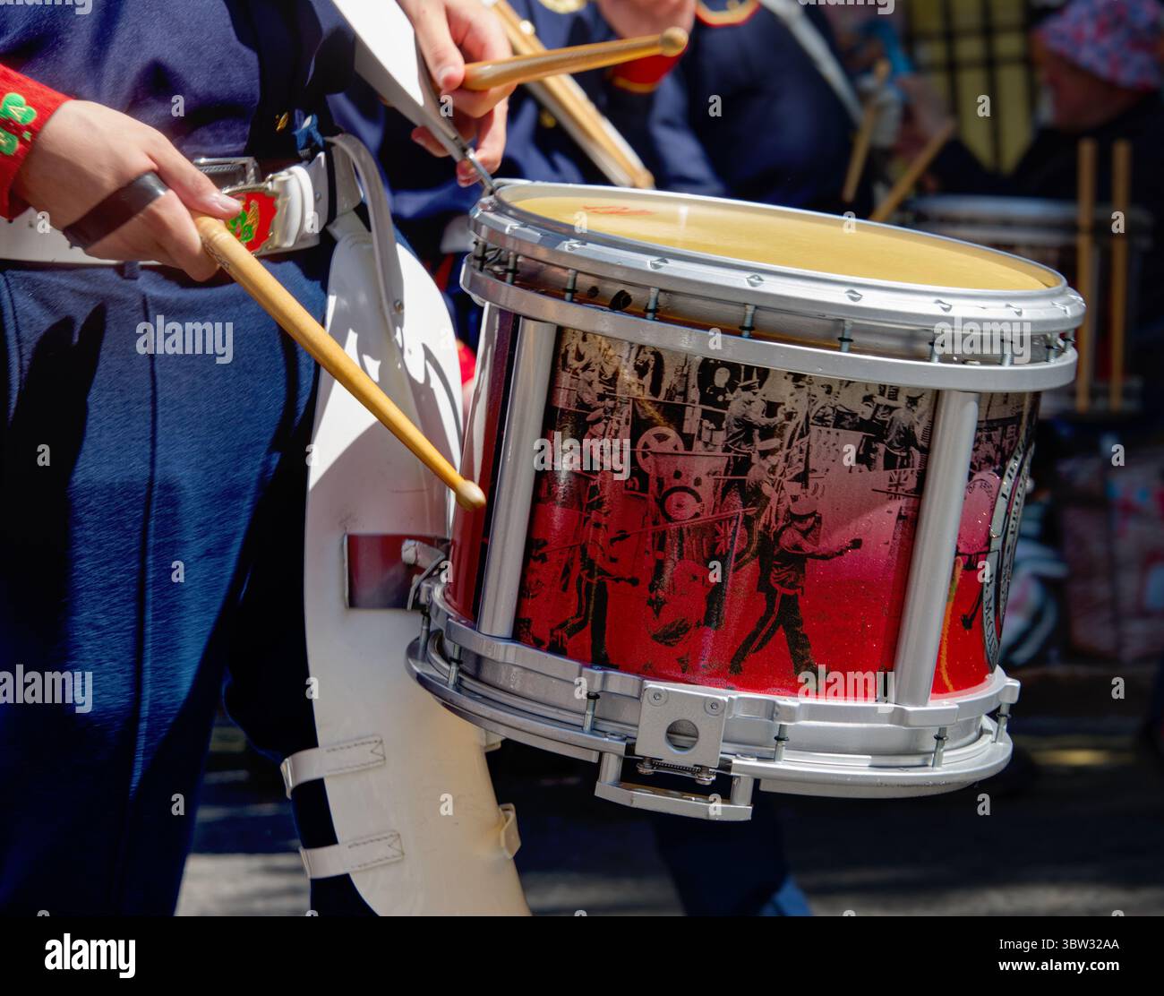 Close up of a single drum from July Twelfth traditional parades in ...