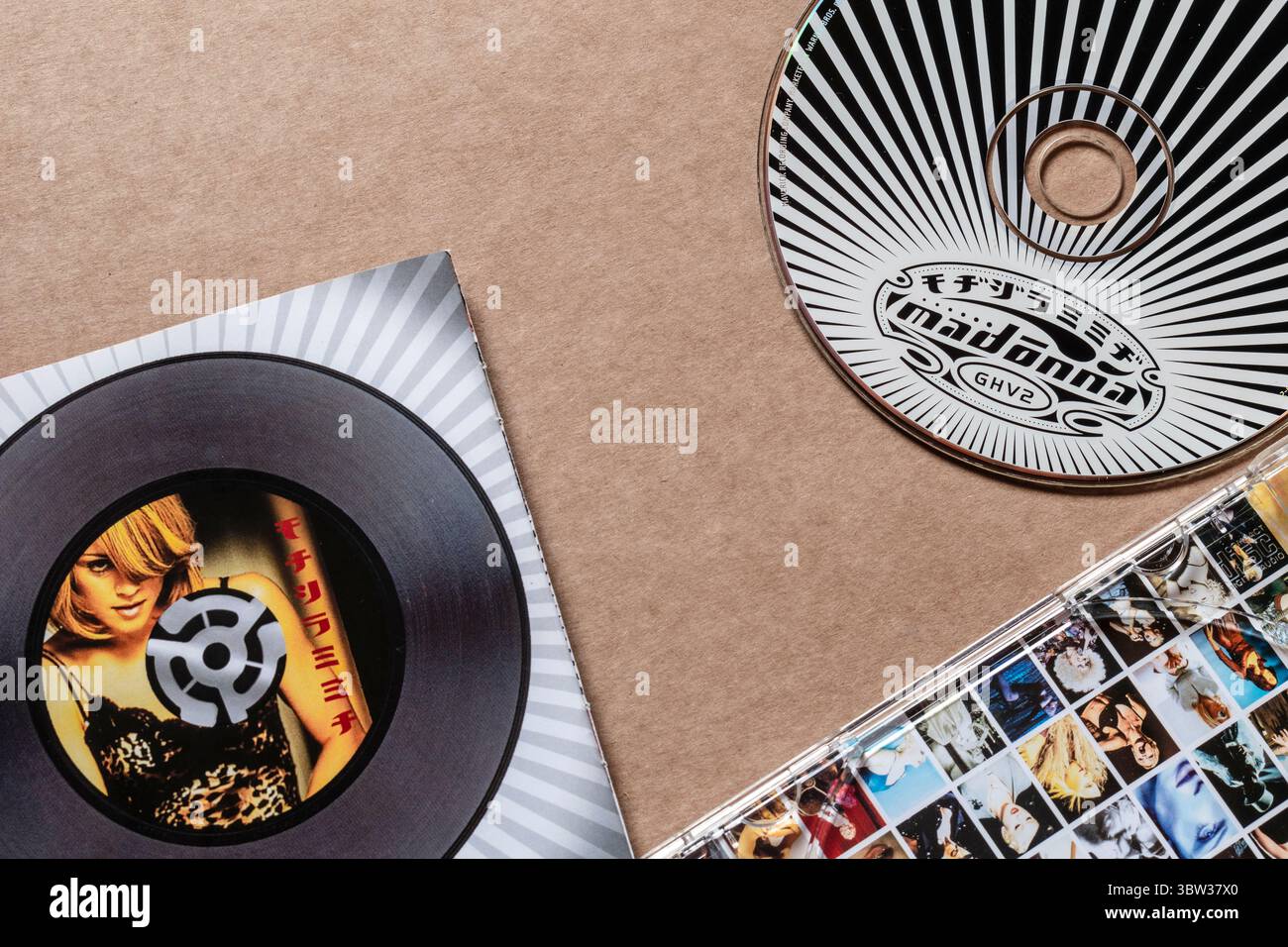 Madonna 'GHV2' album art cover with CD and digitray, isolated on a ...