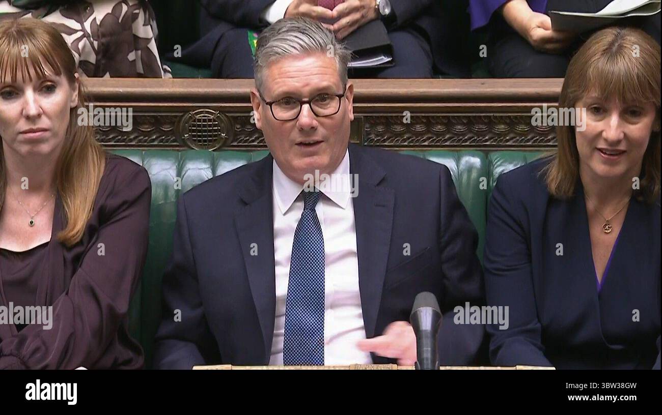 Screen grab of Prime Minister Sir Keir Starmer speaking during Prime ...