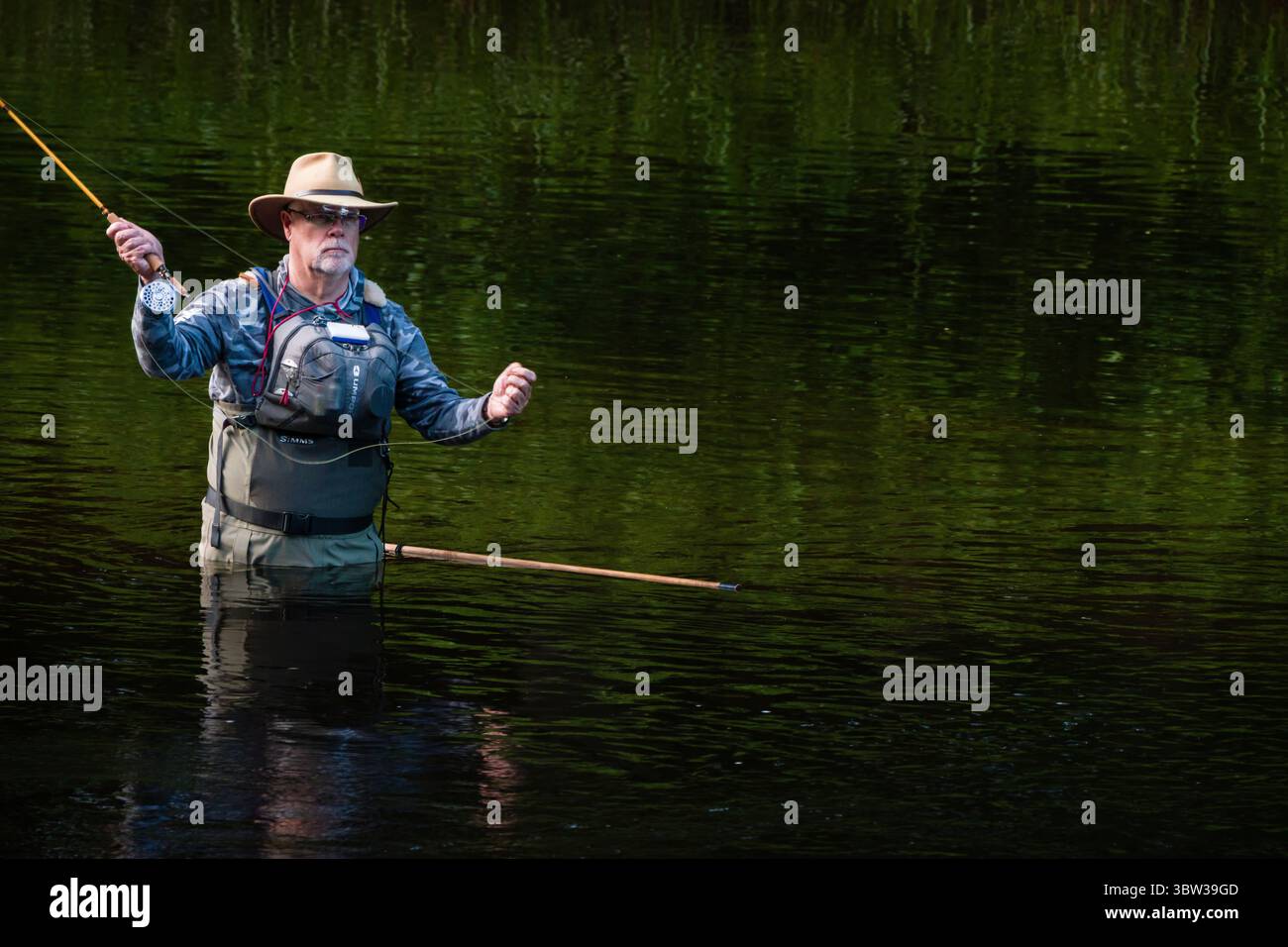 Fly Fishing Farmington River Barkhamsted, Connecticut, USA Stock Photo ...