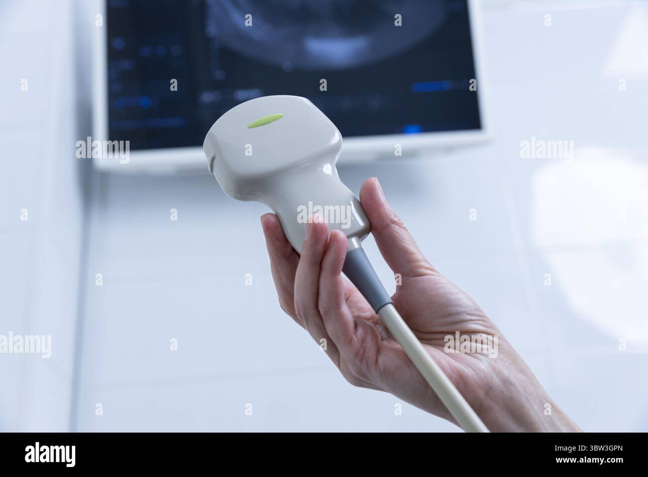 Close up ultrasound monitor displaying hi-res stock photography and ...