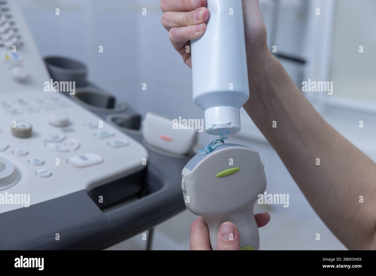 Preparing the Ultrasound Transducer for Examination with a Gel ...