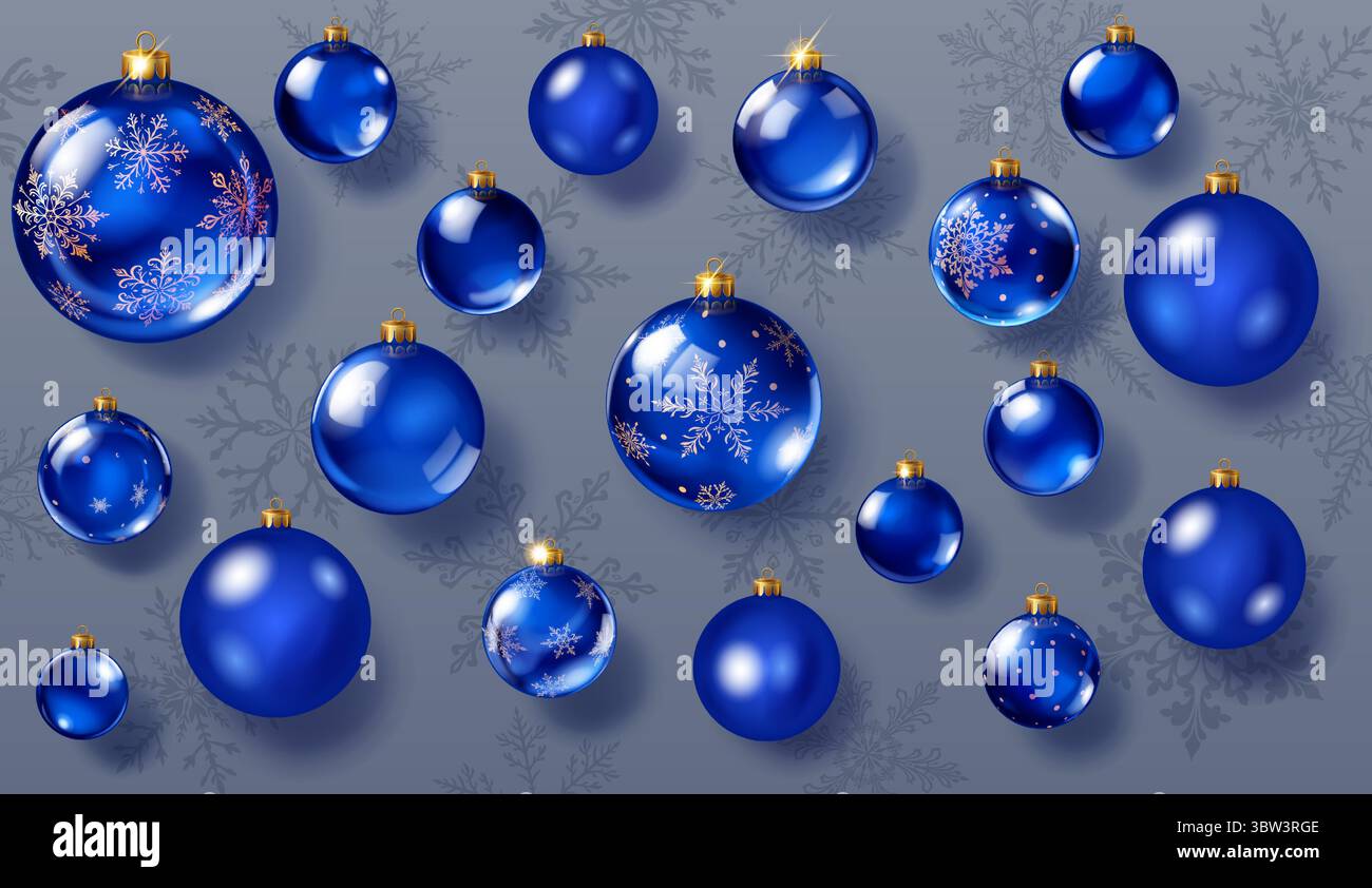 Blue reflective balls in Stock Vector Images - Alamy