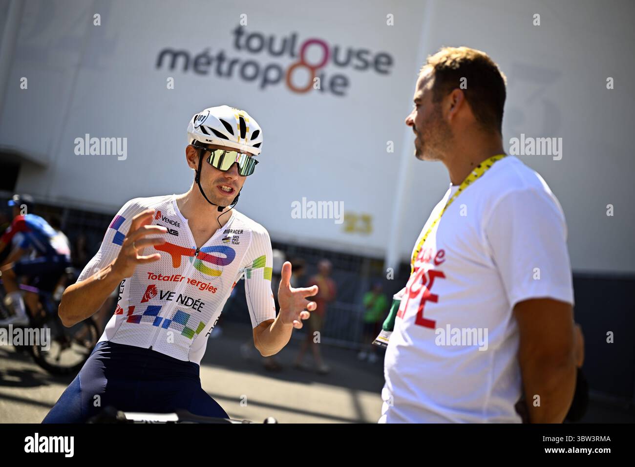 Belgian Steff Cras of TotalEnergies pictured at the start of stage 11 ...
