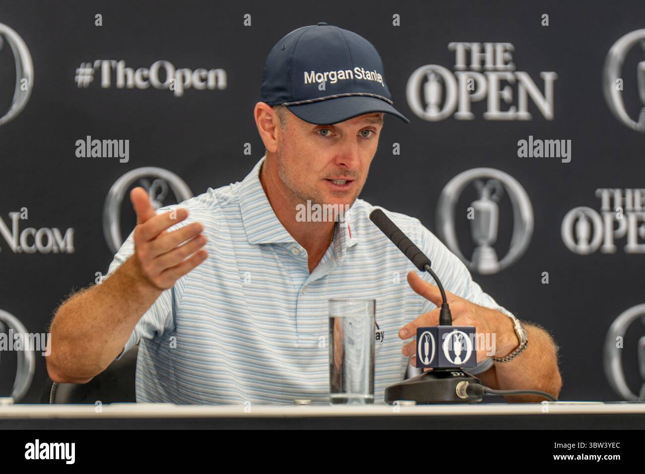 Portrush, Ireland. 16th July 2025. Justin Rose during his press ...