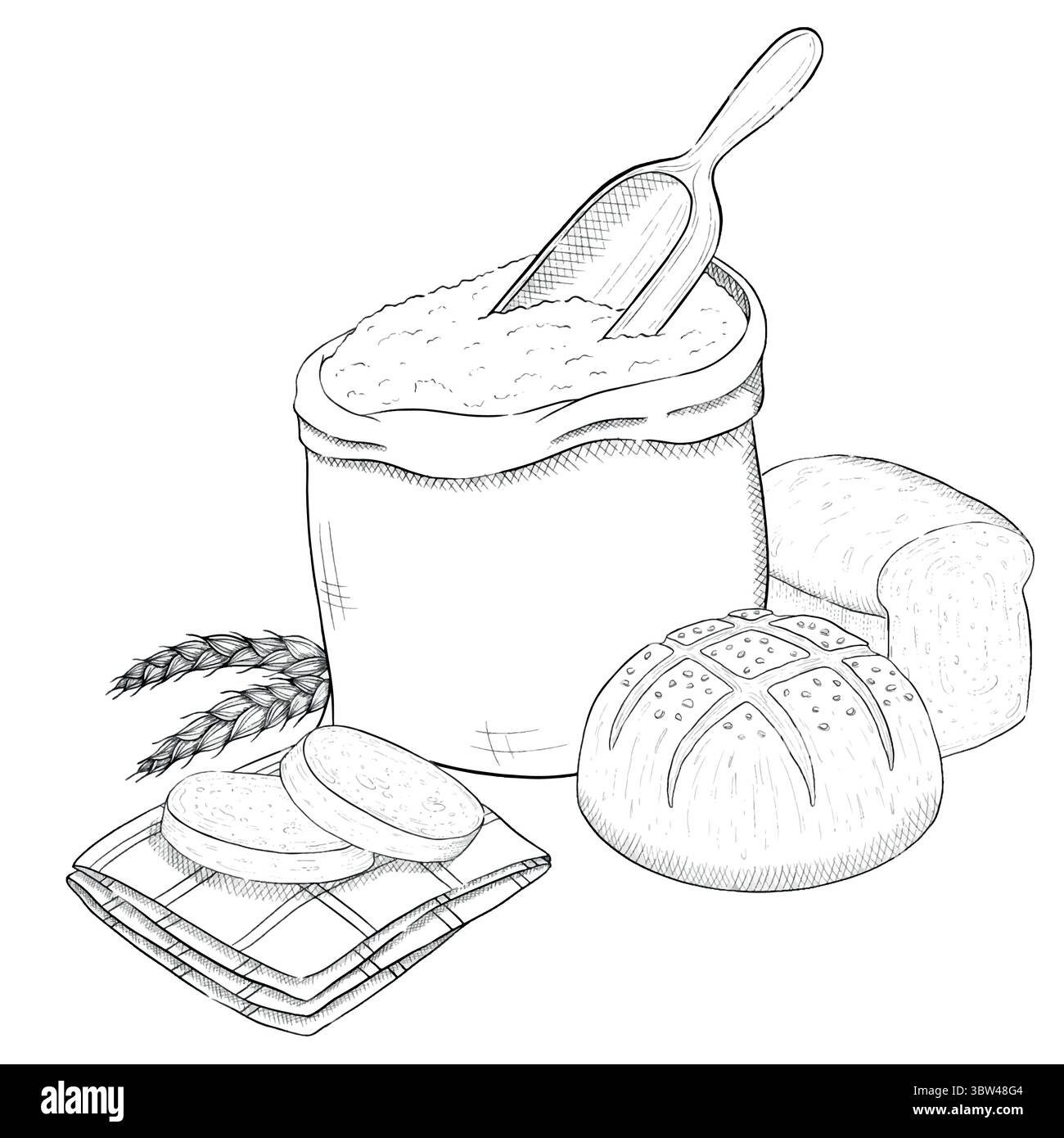 Doodle outline cooking baking Stock Vector Images - Alamy