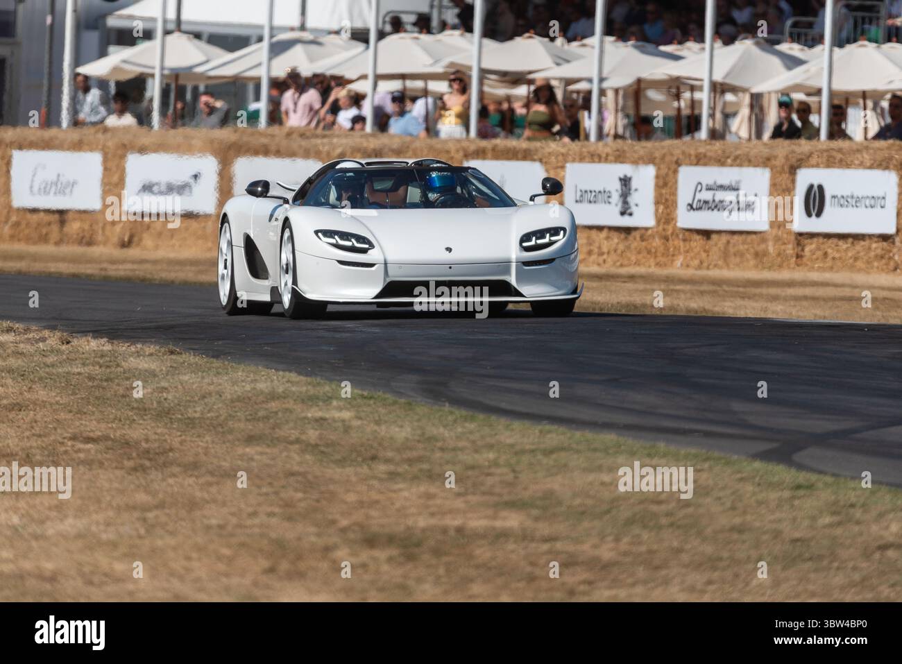 Koenigsegg CC850 sports car driving up the hillclimb track at the ...