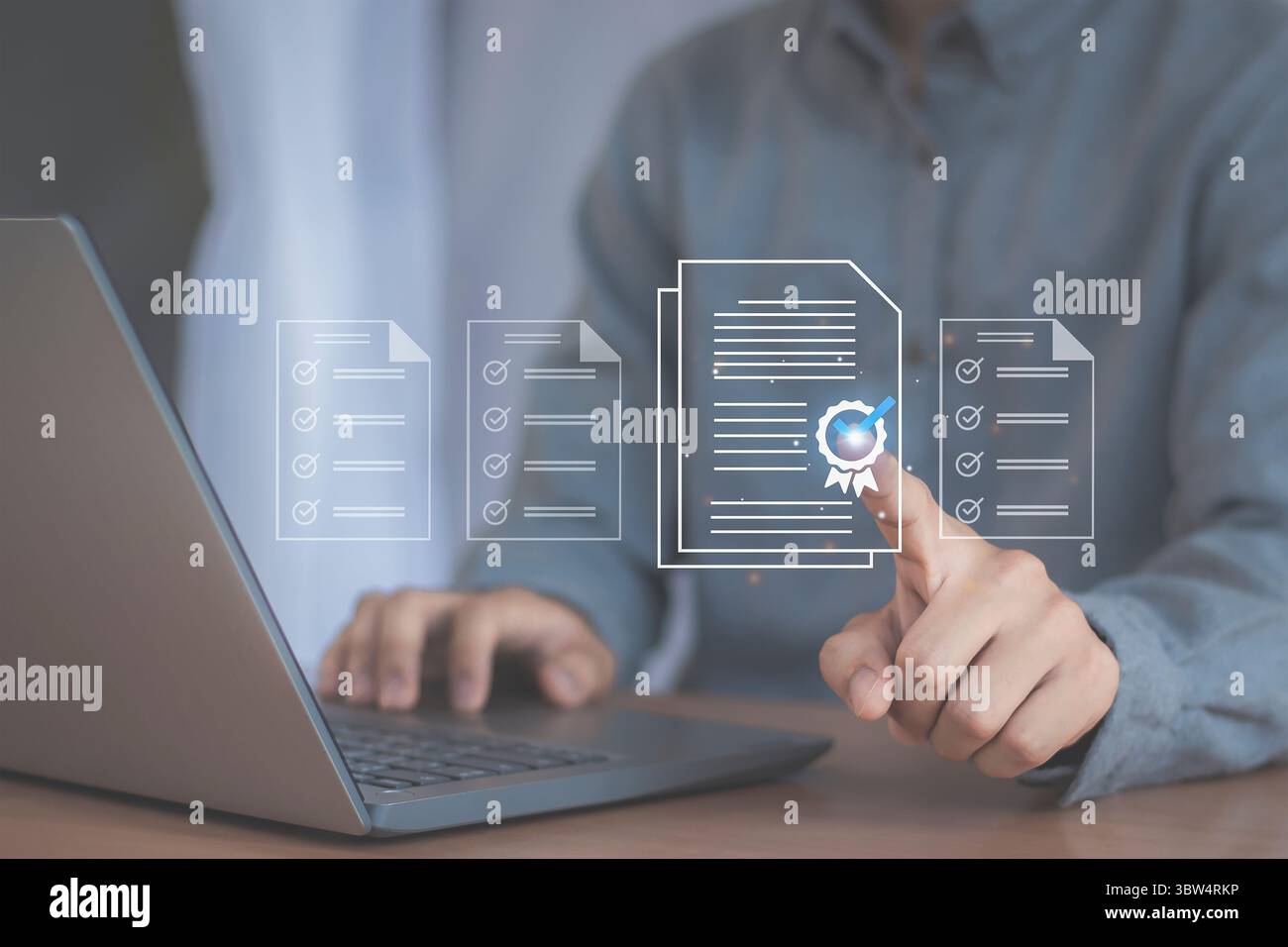 Achieving Quality Assurance A Digital Certification Process Stock Photo ...