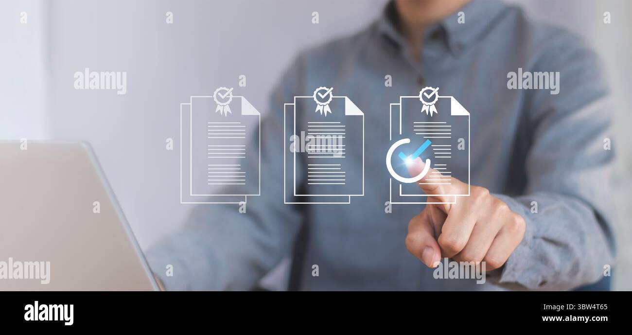 Achieving Quality Assurance A Digital Certification Process Stock Photo ...