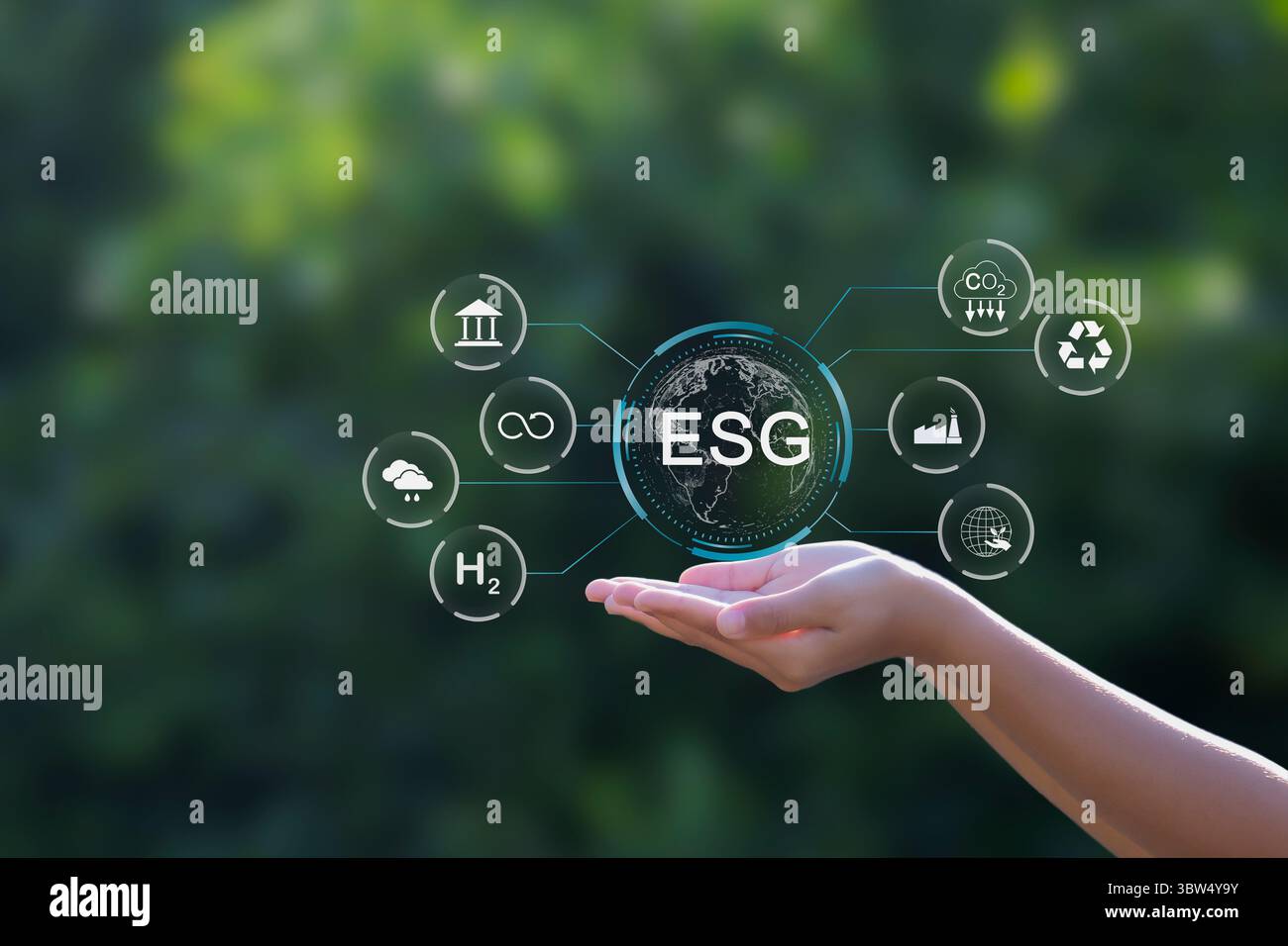 ESG icon for Environment Social and Governance Stock Photo - Alamy
