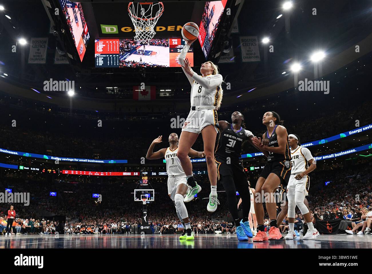 BOSTON, MA - JULY 15: Indiana Fever guard Sophie Cunningham (8) shoots ...